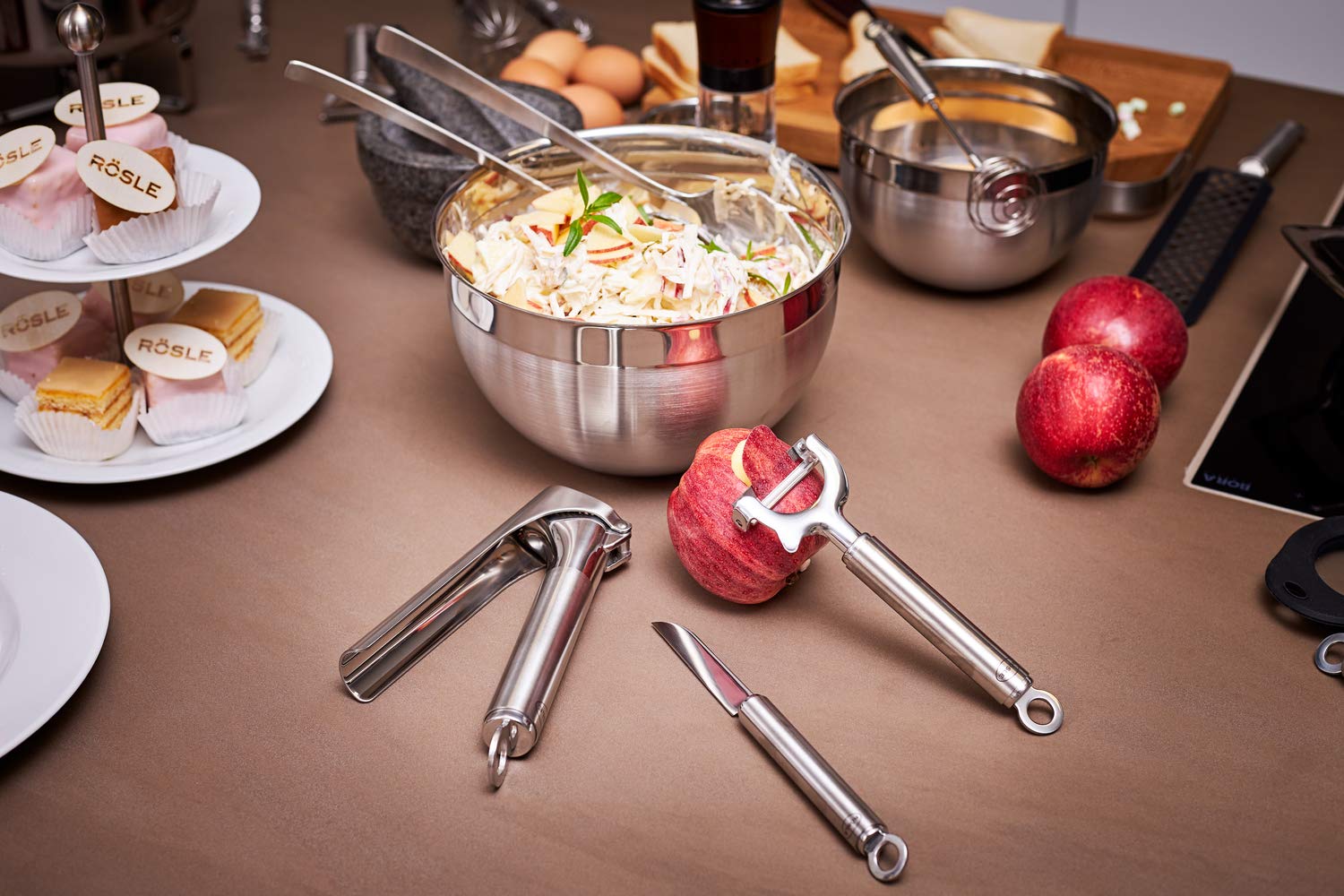 Rosle Stainless Steel Round-Handle Vertical Cannelle, 6.5-inch