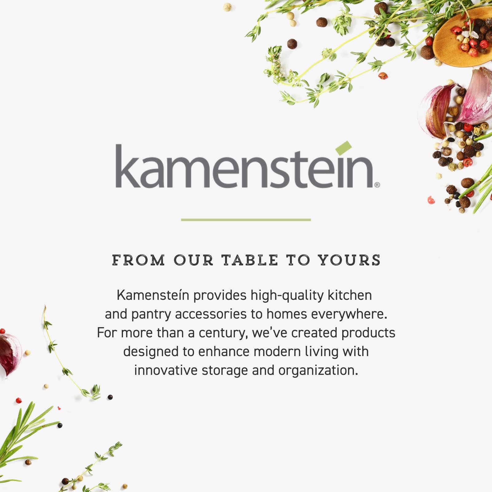 Kamenstein Revolving 20-Jar Countertop Rack Tower Organizer with Free Spice Refills for 5 Years, Polished Stainless Steel with Black Caps