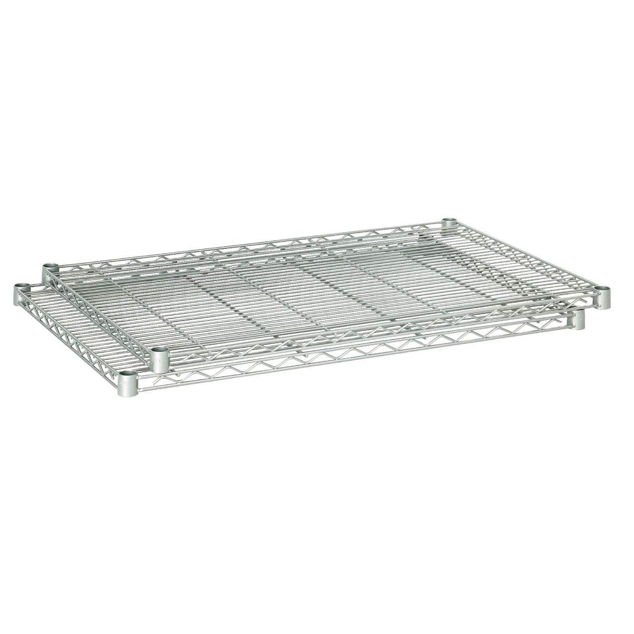 Safco Products Industrial Wire Shelving Extra Shelf Pack 36"W x 18"D (Starter and Add-On Units sold separately), (Qty. 2), Metallic Gray
