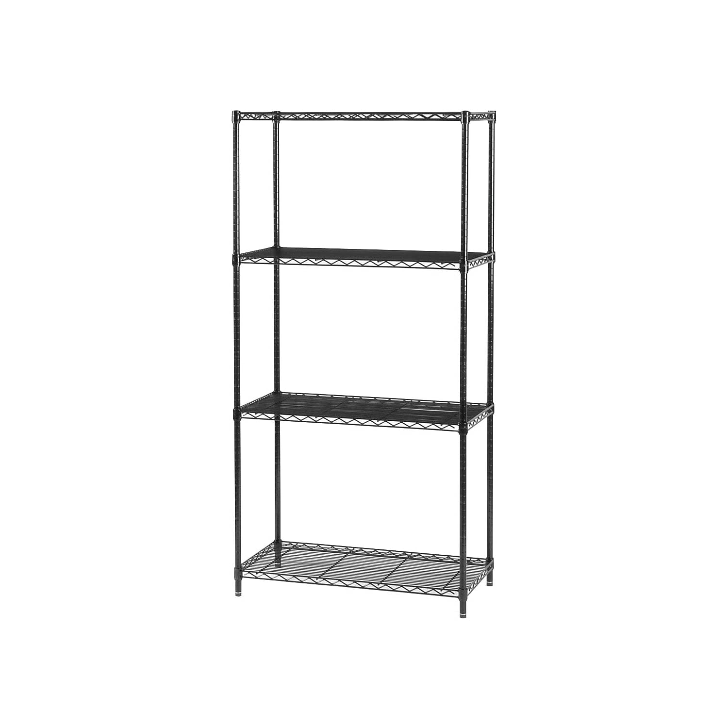 Safco Products Industrial Wire Shelving Starter Unit 36"W x 18"D x 72"H (Add-On Unit and Extra Shelf Pack sold separately), Black