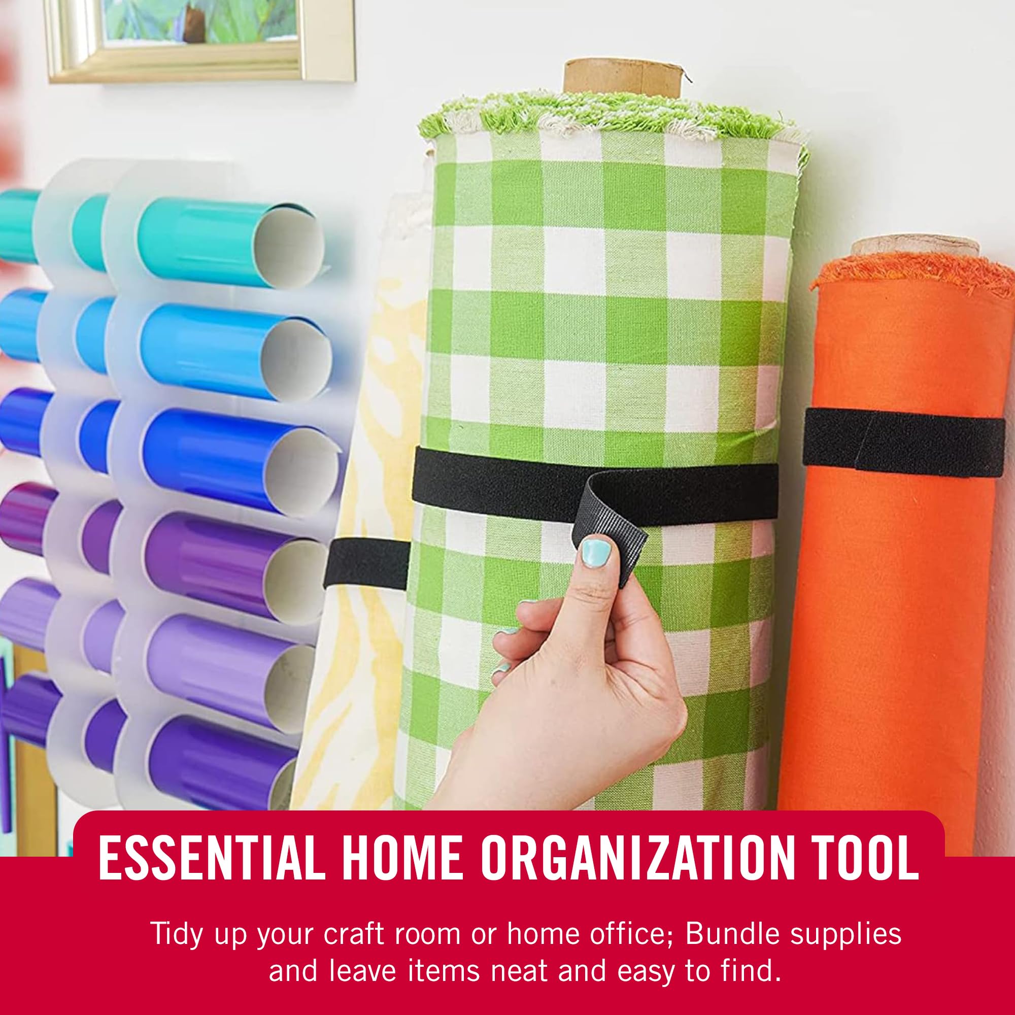 VELCRO Brand - ONE-WRAP Roll, Double-Sided, Self Gripping Multi-Purpose Hook and Loop Tape, Reusable, 12' x 3/4" Roll - Black