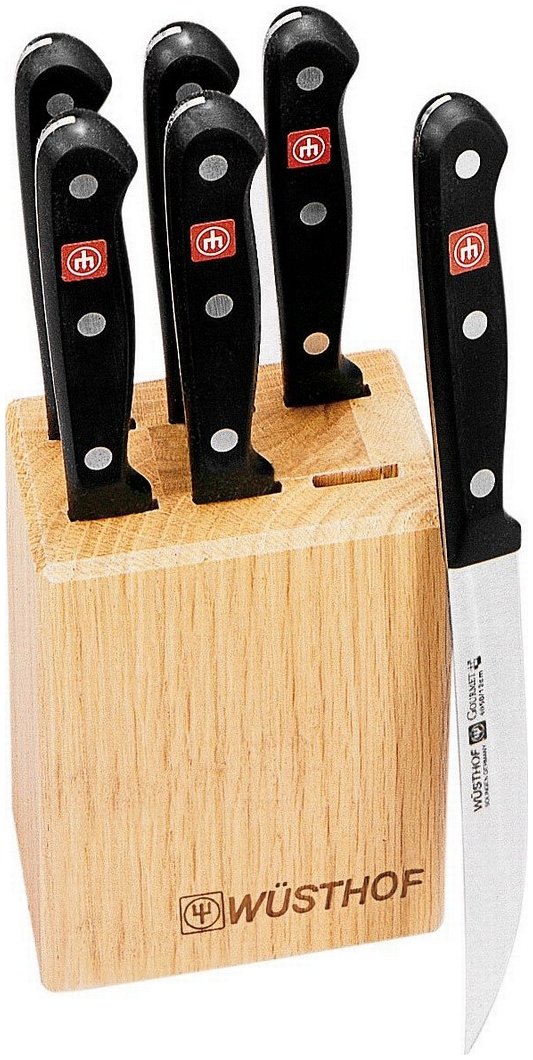Wusthof Gourmet Steak Knife Set, 7 piece, Oak