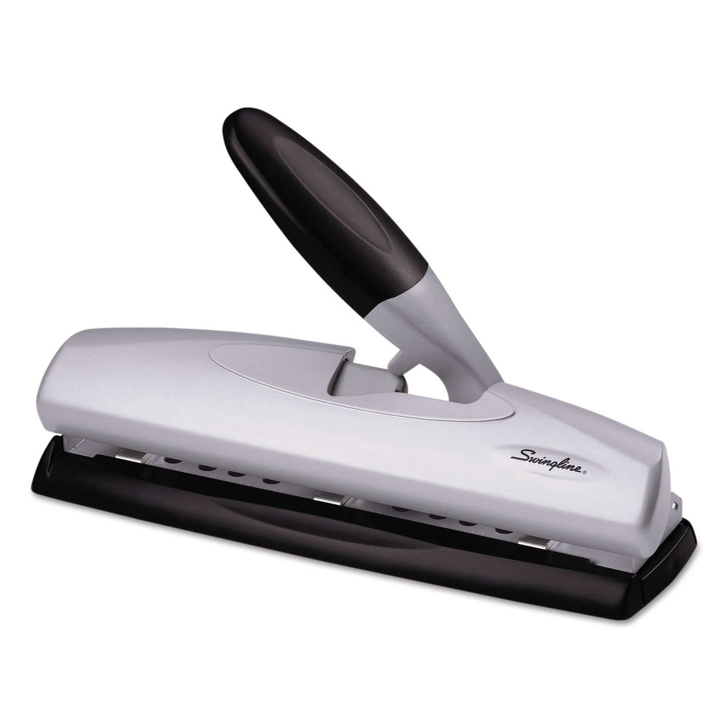 Swingline Desktop Hole Punch, Light Touch Metal Hole Puncher with Adjustable System for 2-7 Holes, Low Effort Paper Punch, Home School & Home Office Supplies, 20 Sheet Capacity, Black/Silver (74030)