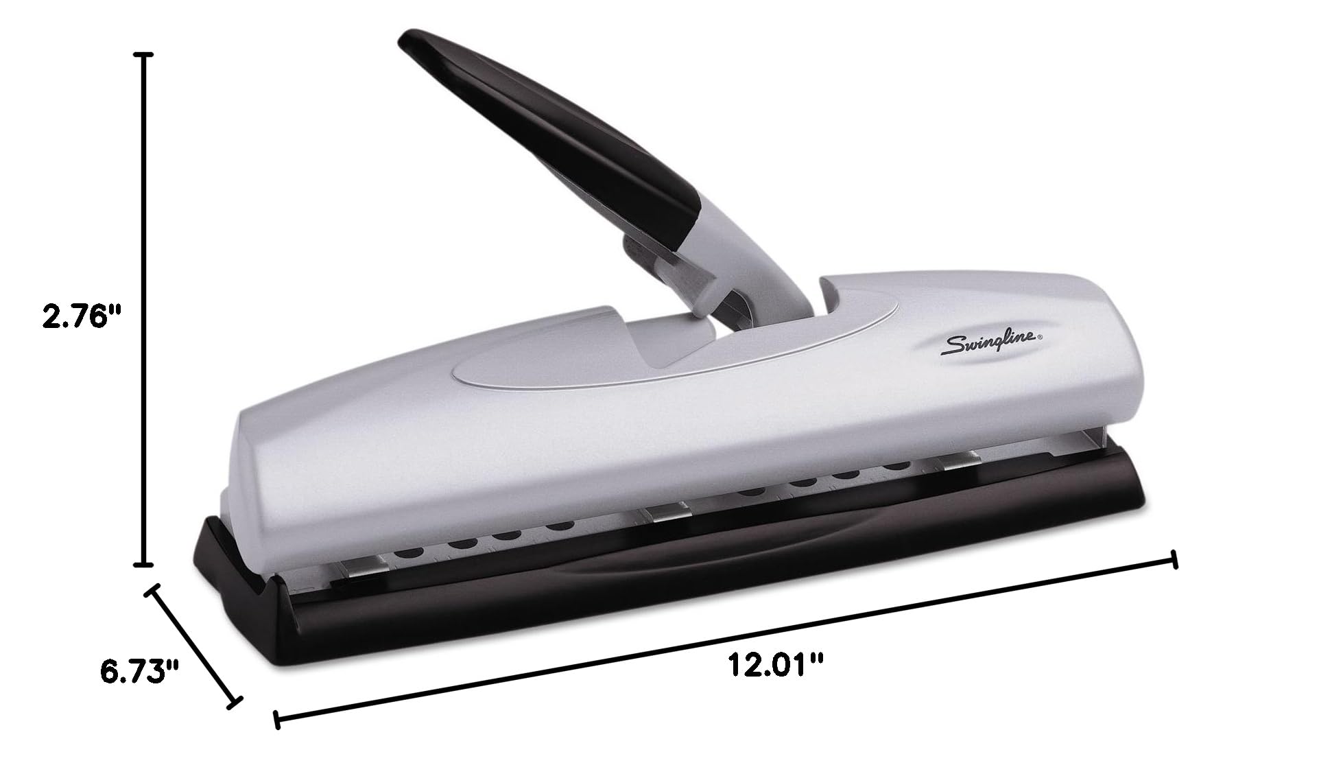 Swingline Desktop Hole Punch, Light Touch Metal Hole Puncher with Adjustable System for 2-7 Holes, Low Effort Paper Punch, Home School & Home Office Supplies, 20 Sheet Capacity, Black/Silver (74030)