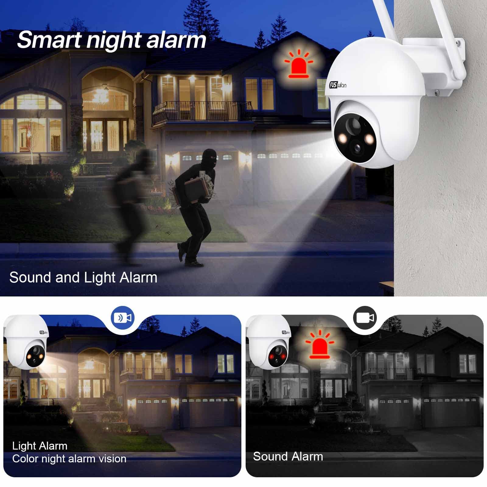 Solar Security Camera Wireless Outdoor WiFi Battery Pan Tilt 360° View Camera with 1080P Night Vision, Spotlight, PIR Motion Detection, Two-Way Audio, IP65 Waterproof, CloudEdge APP, SD/Cloud Storage