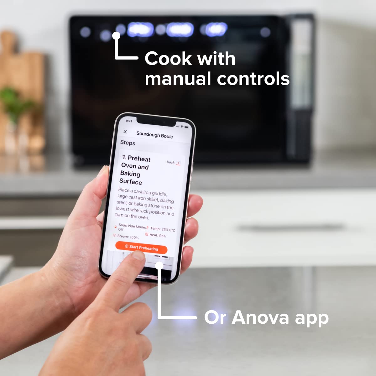 Anova Precision Smart Oven, Combination Countertop Oven for the Home Cook, Convection, Steam, Bake, Broil, Roast, and Dehydrate Cooking Options, Professional Grade Combi Oven, Smartphone App Included