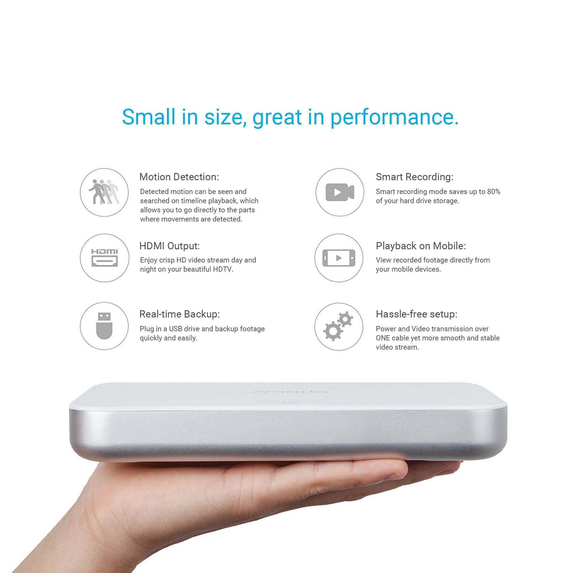 Funlux 8 Channel HD HDMI Wireless Security NVR with 1TB Compatible Zmodo Wireless Devices, (NS-S81M-1TB)