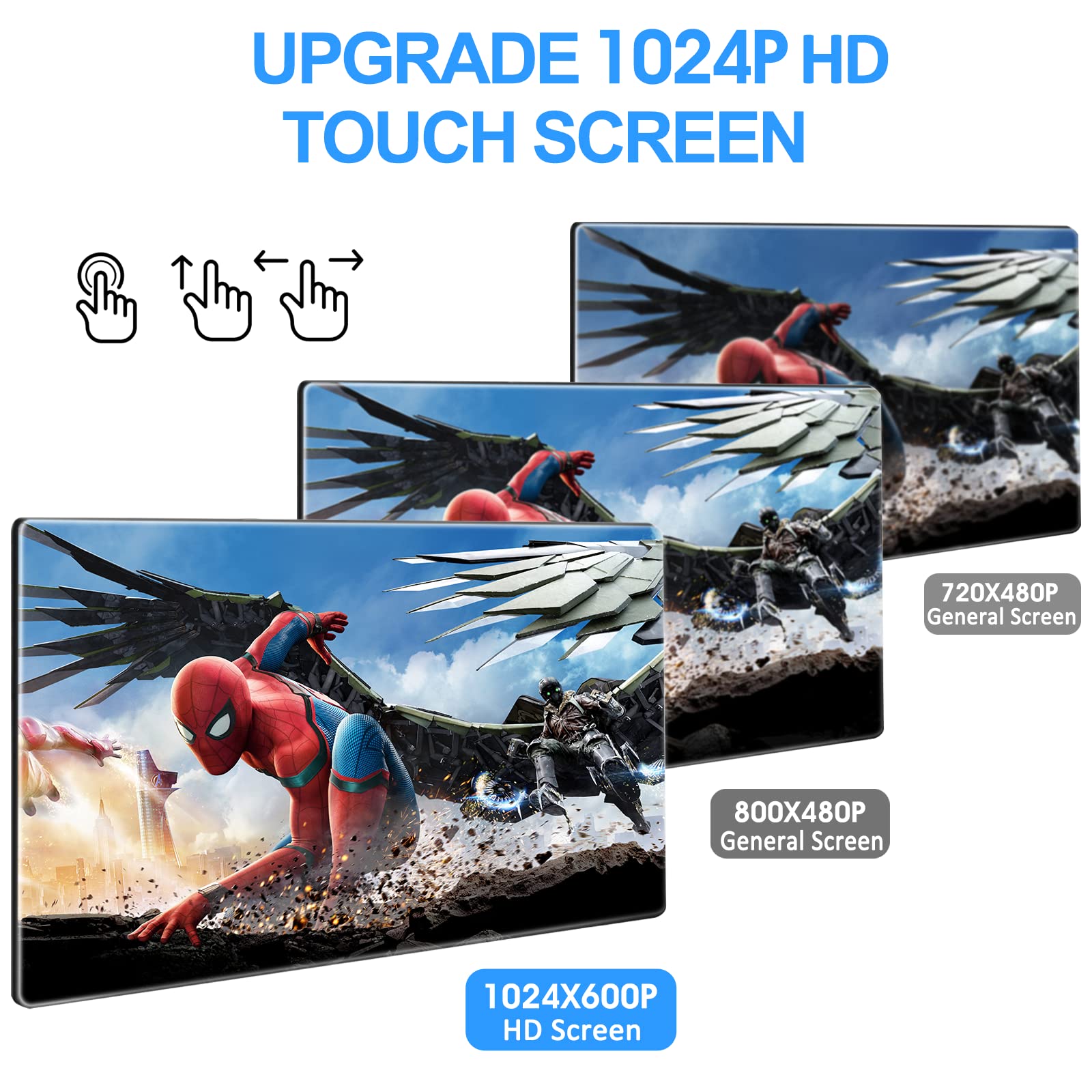 Double Din Car Stereo with Bluetooth,Compatible with Apple CarPlay & Android Auto,7 Inches HD Touchscreen Car AM/FM Radio Audio Receiver with Reverse Camera,Front Microphone,Voice Control,AUX /SWC/USB