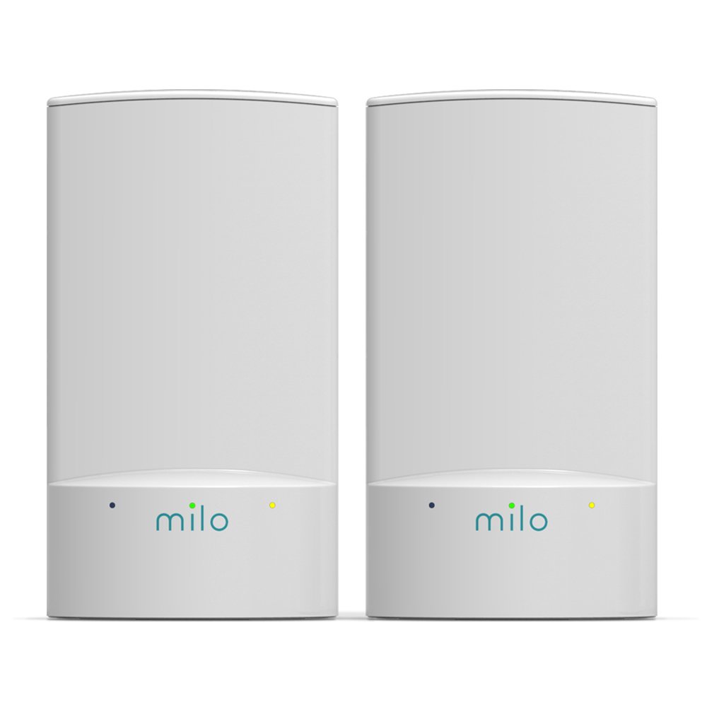 milo 2.0 Two-Pack WiFi Range Extenders - Whole Home Distributed WiFi, BaseLink Network Technology, Hybrid Mesh Technology, Increase WiFi Coverage Area up to 2,500 Sq. Ft.