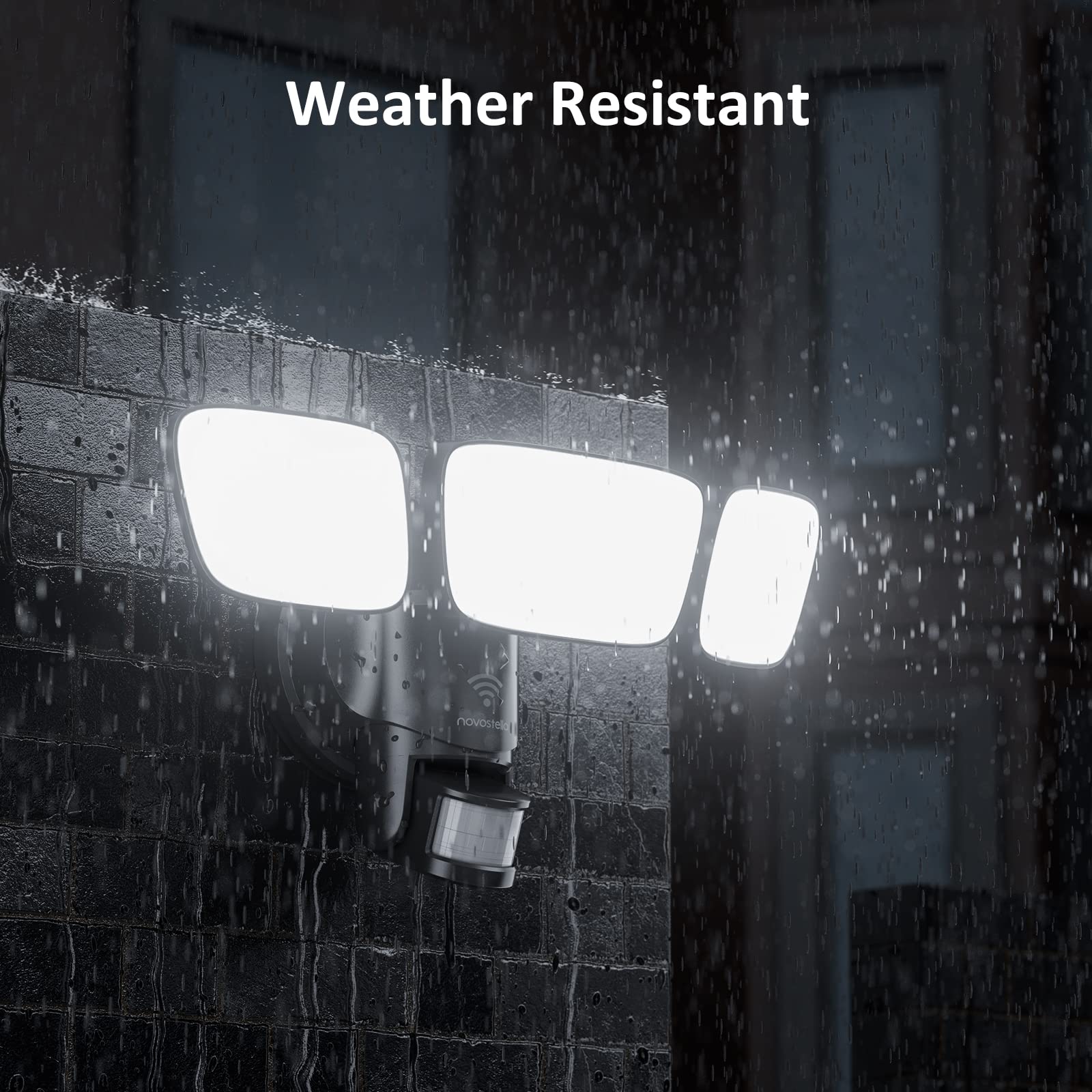 NOVOSTELLA 45W Smart Security Light Outdoor, Tunable White Motion Sensor 4200LM 2700K-6500K WiFi LED Flood Lights Exterior Waterproof Alexa Floodlight Outside Spotlight for Backyard Yard 3 Head Black