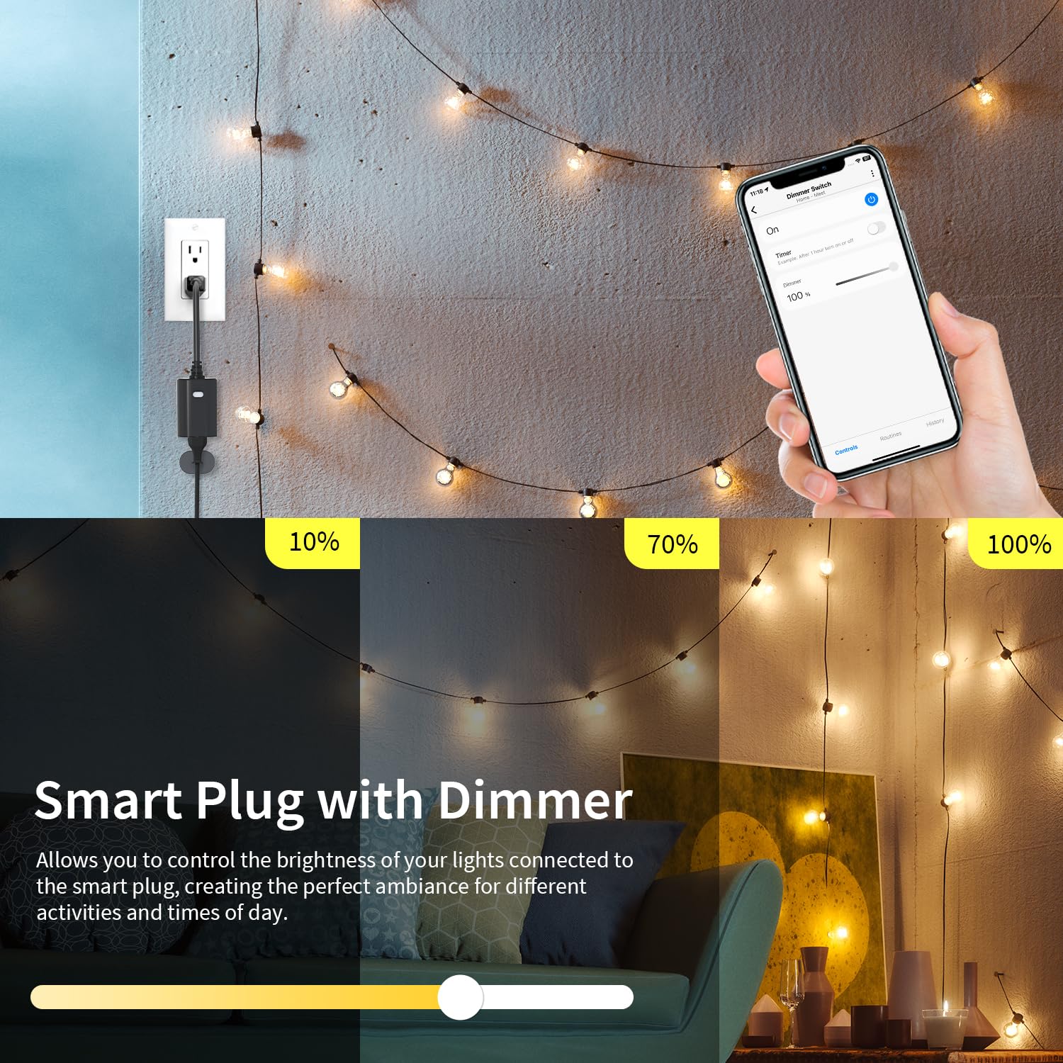 Minoston Z-Wave Outdoor Dimmer Plug, Outdoor Smart Outlet Switch, Z-Wave Hub Required, Weatherproof, Built-in Repeater, Work with SmartThings, Wink, Alexa, Black(MP22ZD)