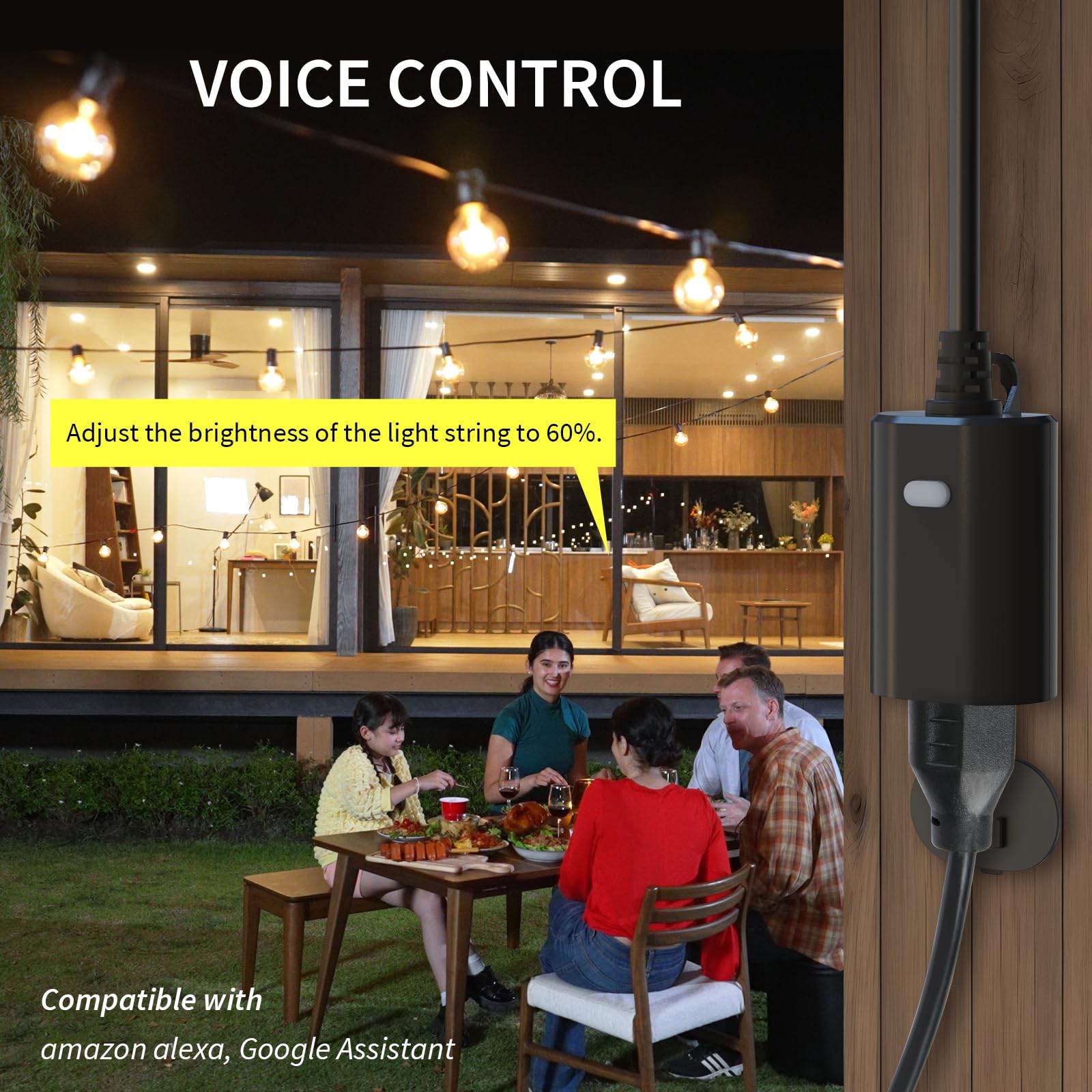 Minoston Z-Wave Outdoor Dimmer Plug, Outdoor Smart Outlet Switch, Z-Wave Hub Required, Weatherproof, Built-in Repeater, Work with SmartThings, Wink, Alexa, Black(MP22ZD)