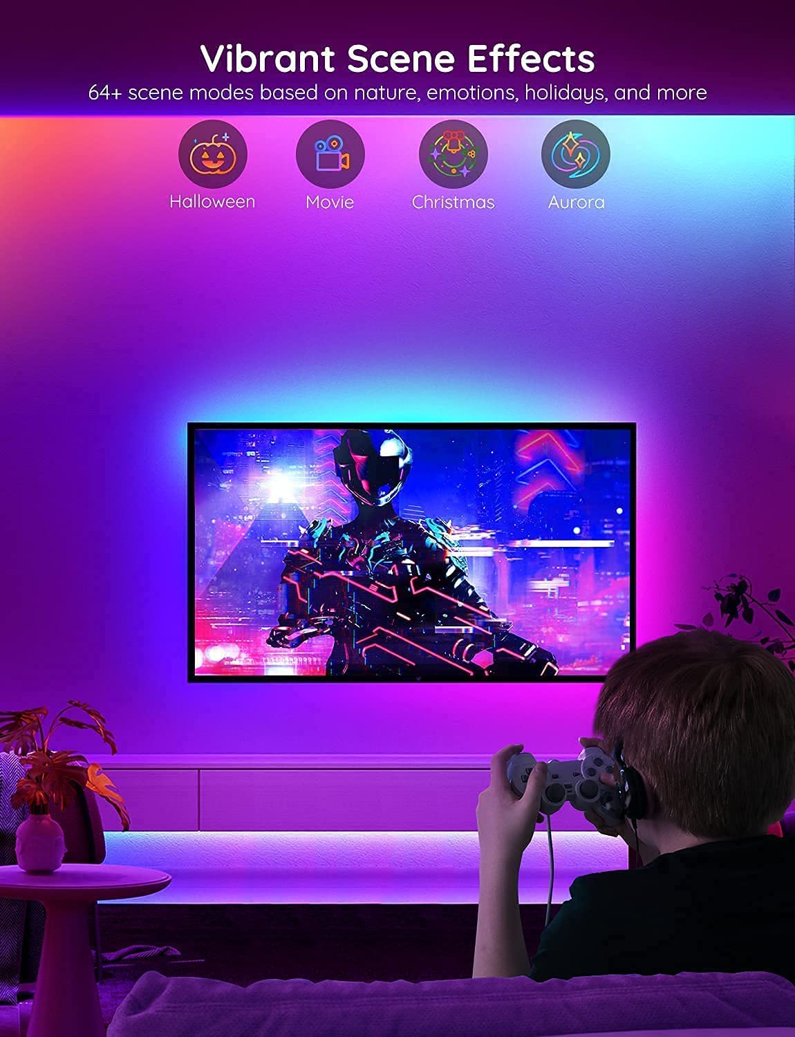 Govee RGBIC Alexa LED Strip Light 16.4ft, Smart WiFi LED Lights Work with Alexa and Google Assistant, Segmented DIY, Music Sync, Color Changing LED Strip Lights for Gaming Room, Bedroom, Cabinet, Desk