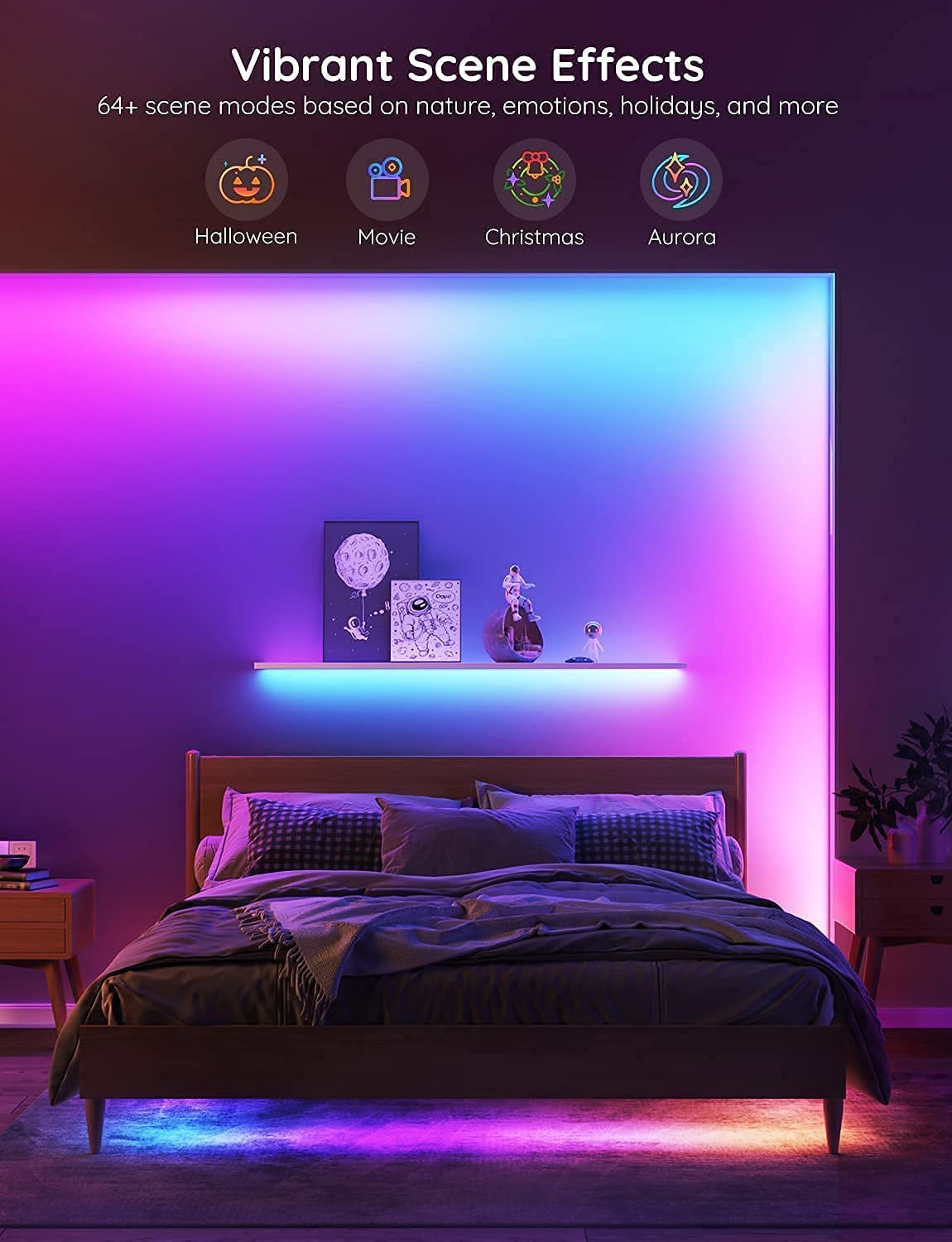 Govee RGBIC Alexa LED Strip Light 16.4ft, Smart WiFi LED Lights Work with Alexa and Google Assistant, Segmented DIY, Music Sync, Color Changing LED Strip Lights for Gaming Room, Bedroom, Cabinet, Desk