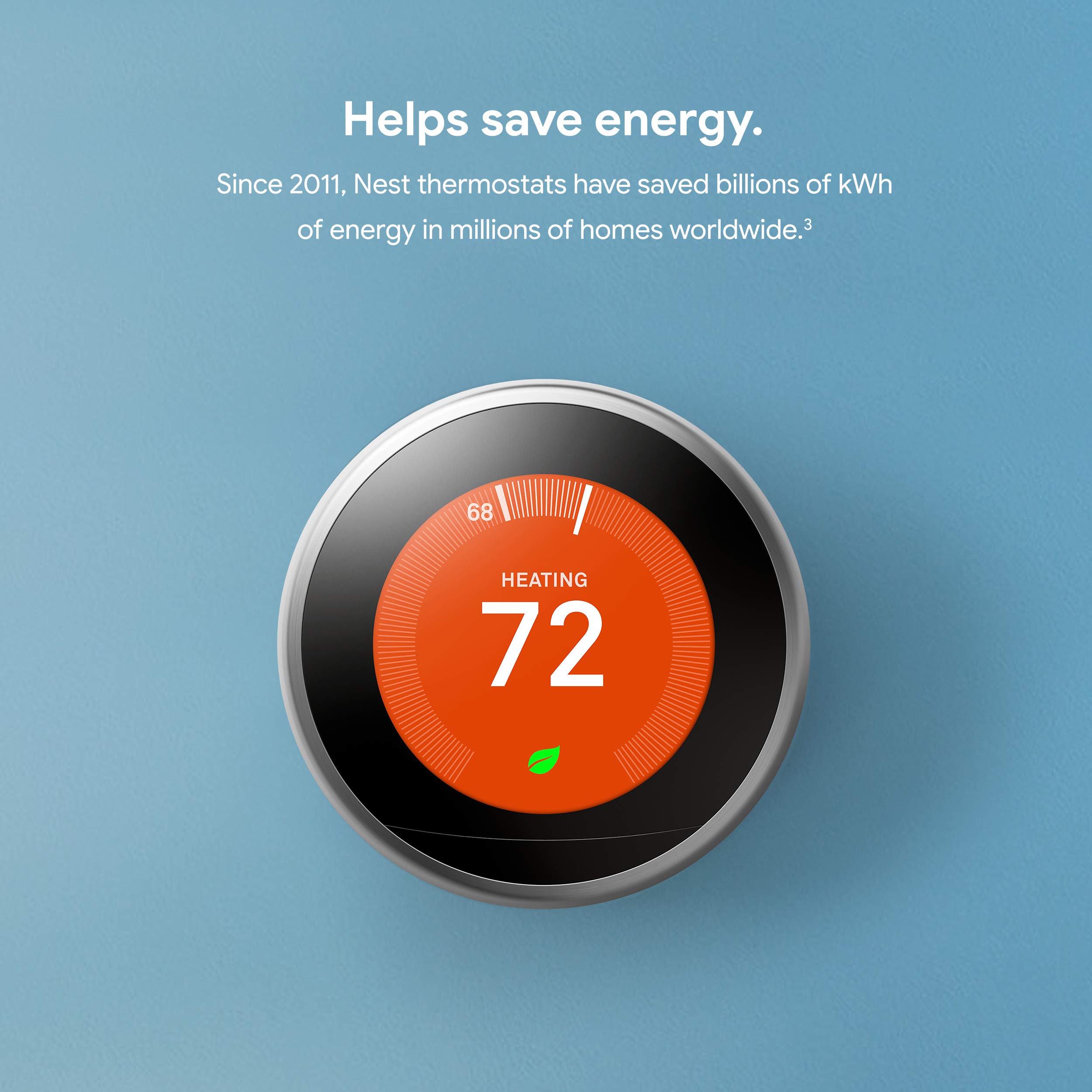Google Nest Learning Thermostat - Programmable Smart Thermostat for Home - 3rd Generation Nest Thermostat - Works with Alexa - White