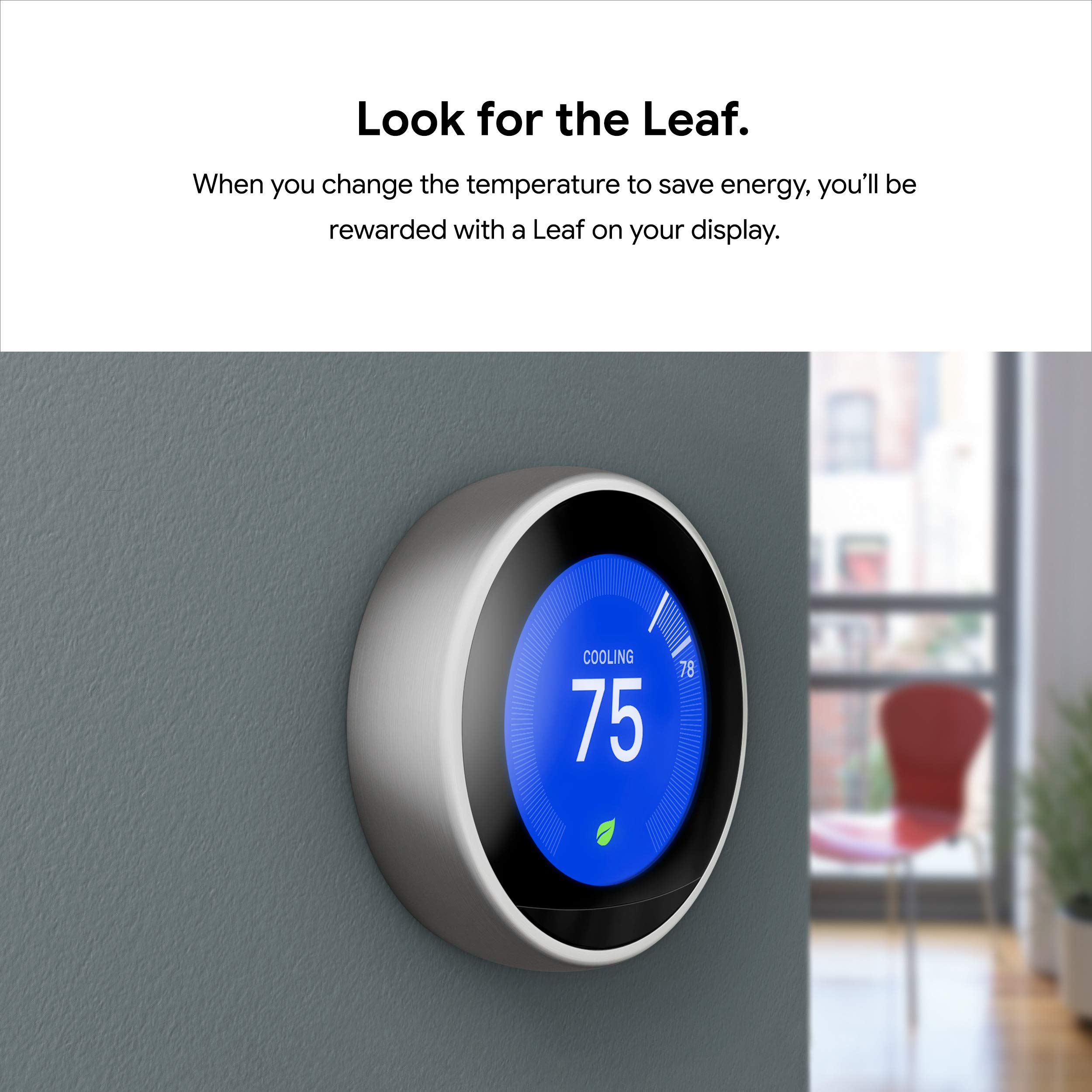 Google Nest Learning Thermostat - Programmable Smart Thermostat for Home - 3rd Generation Nest Thermostat - Works with Alexa - White