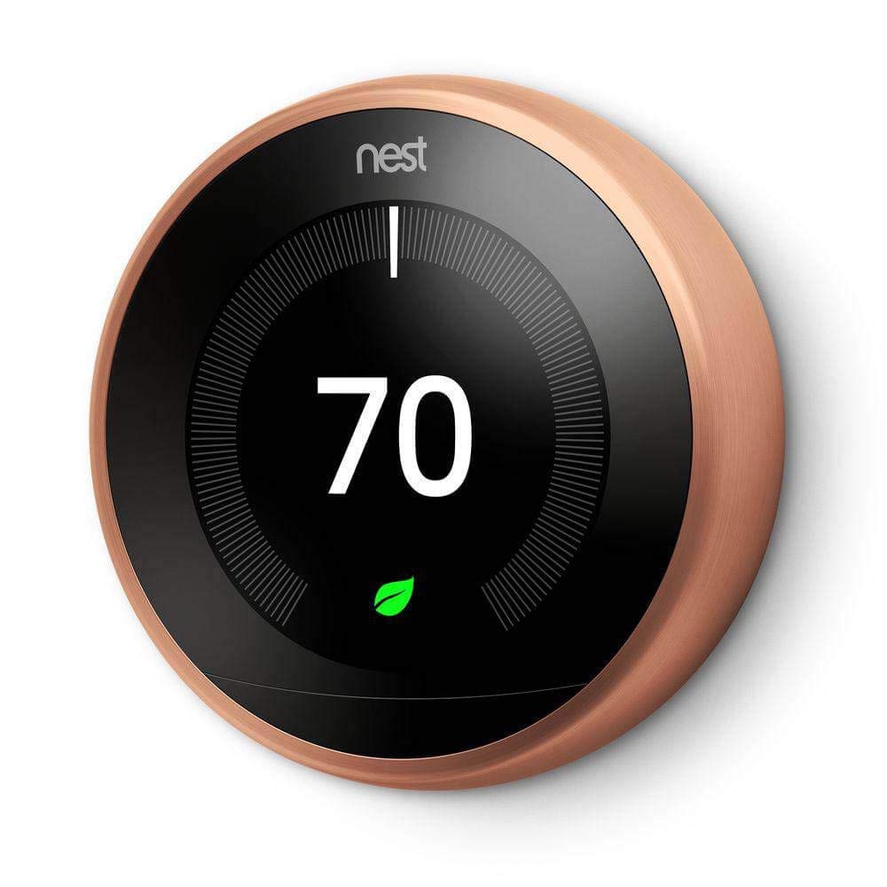 Google Nest Learning Thermostat - Programmable Smart Thermostat for Home - 3rd Generation Nest Thermostat - Works with Alexa - Black