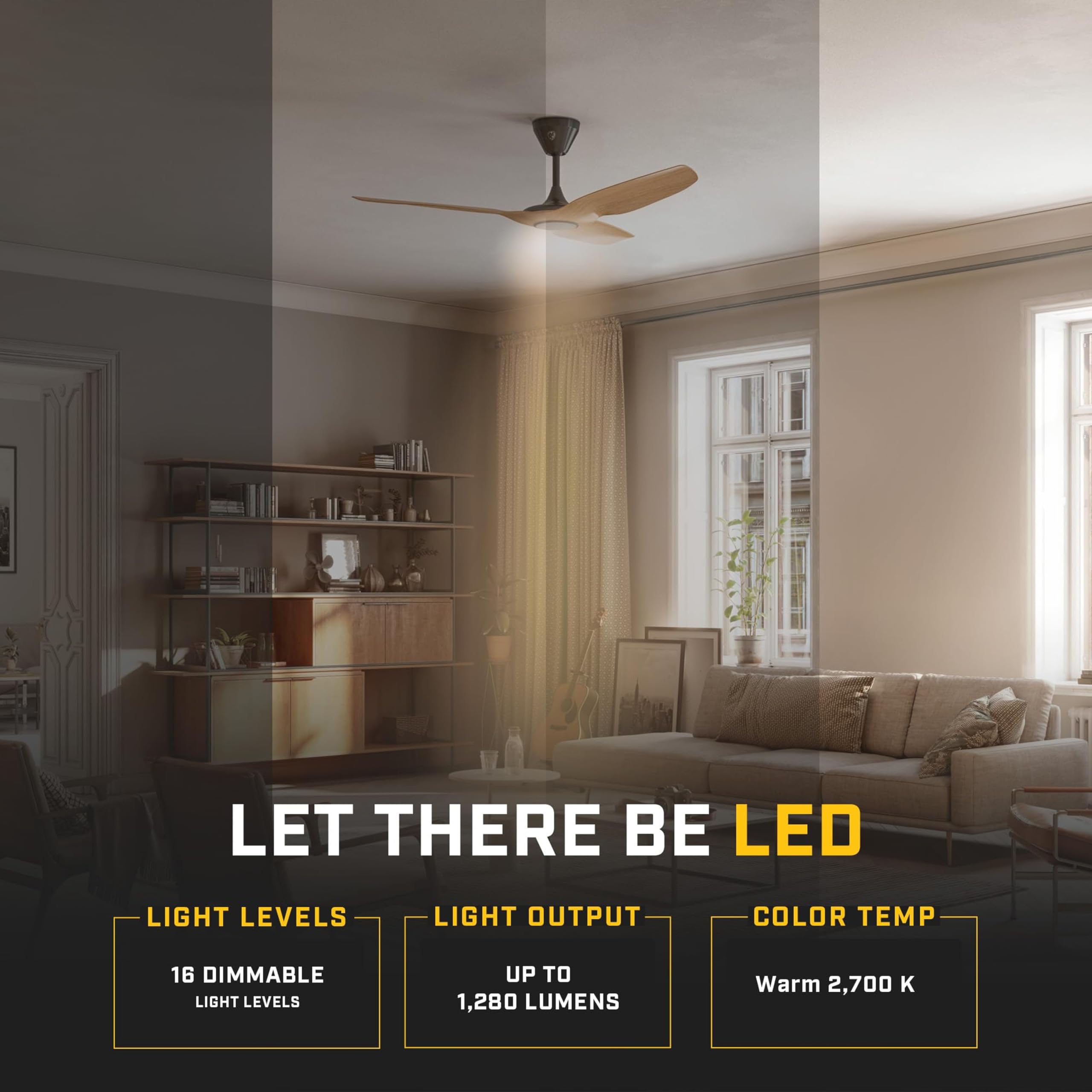 Big Ass Fans Haiku L Smart Ceiling Fan, 52", Black