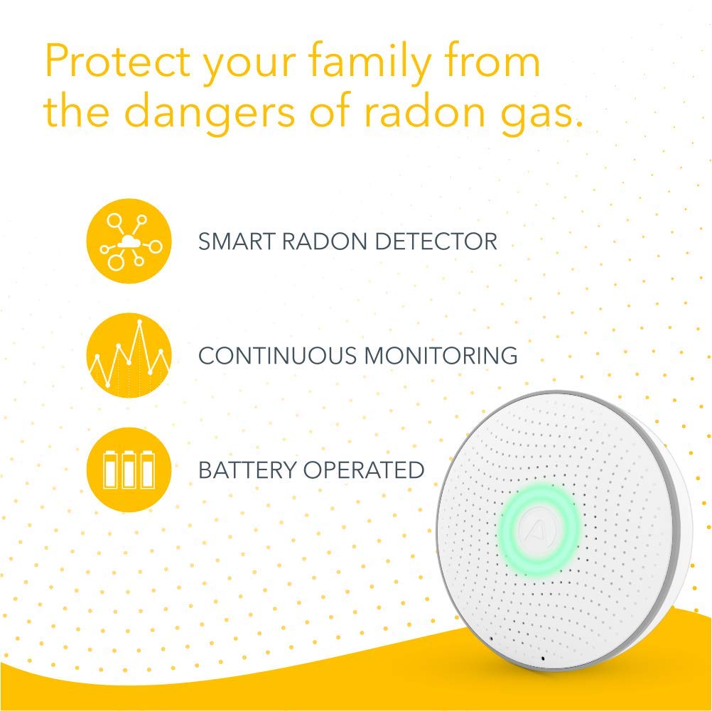 Airthings 2950 Wave Radon - Smart Radon Detector with Humidity & Temperature Sensor β Easy-to-Use β Accurate β No Lab Fees β Battery Operated - Free App