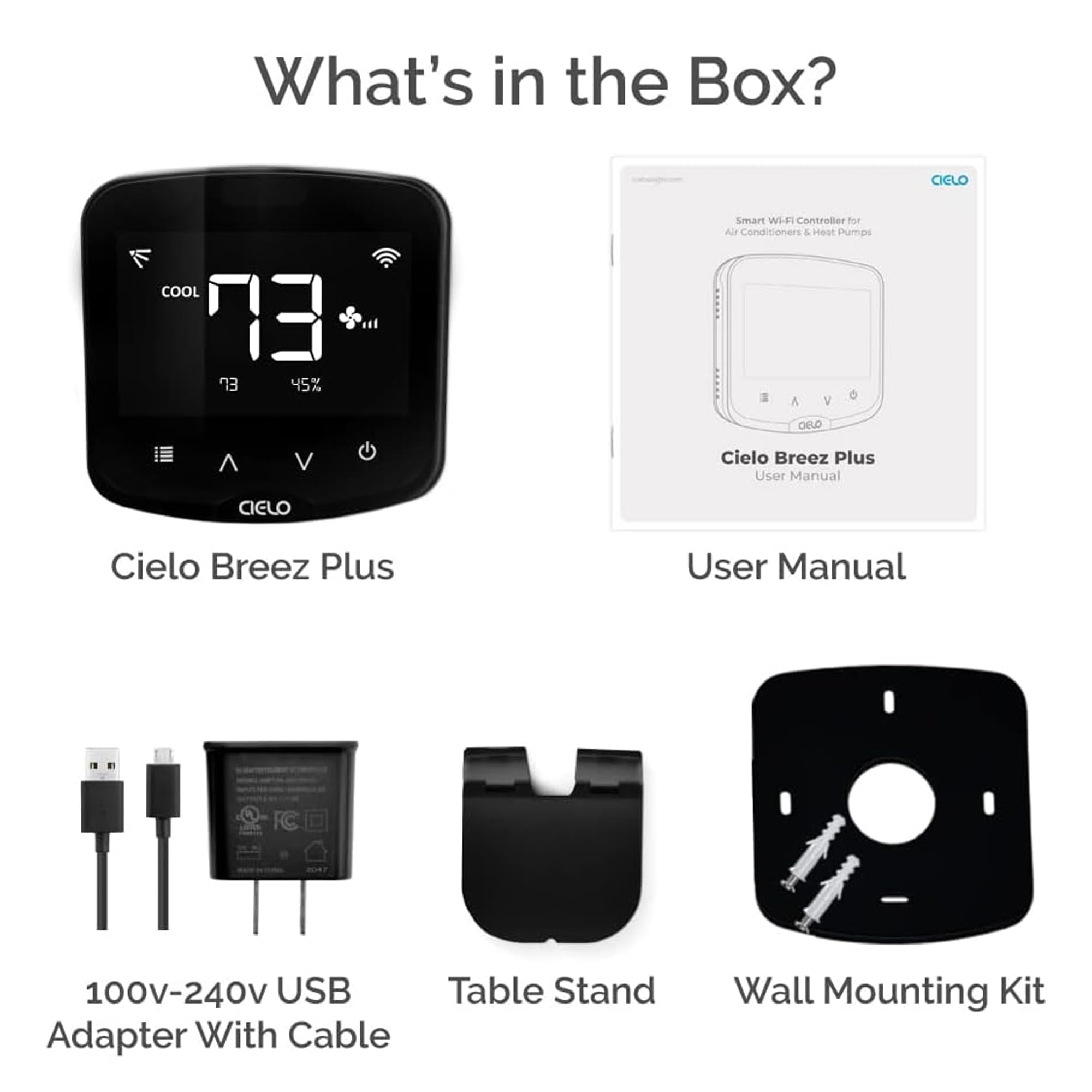 Cielo Breez Plus Smart Air Conditioner Controller | Smart Thermostat for Mini Split, Window & Portable ACs | Alexa, Google, Siri, SmartThings, IFTTT | iOS & Android | Inbuilt Temp & Humidity Sensors
