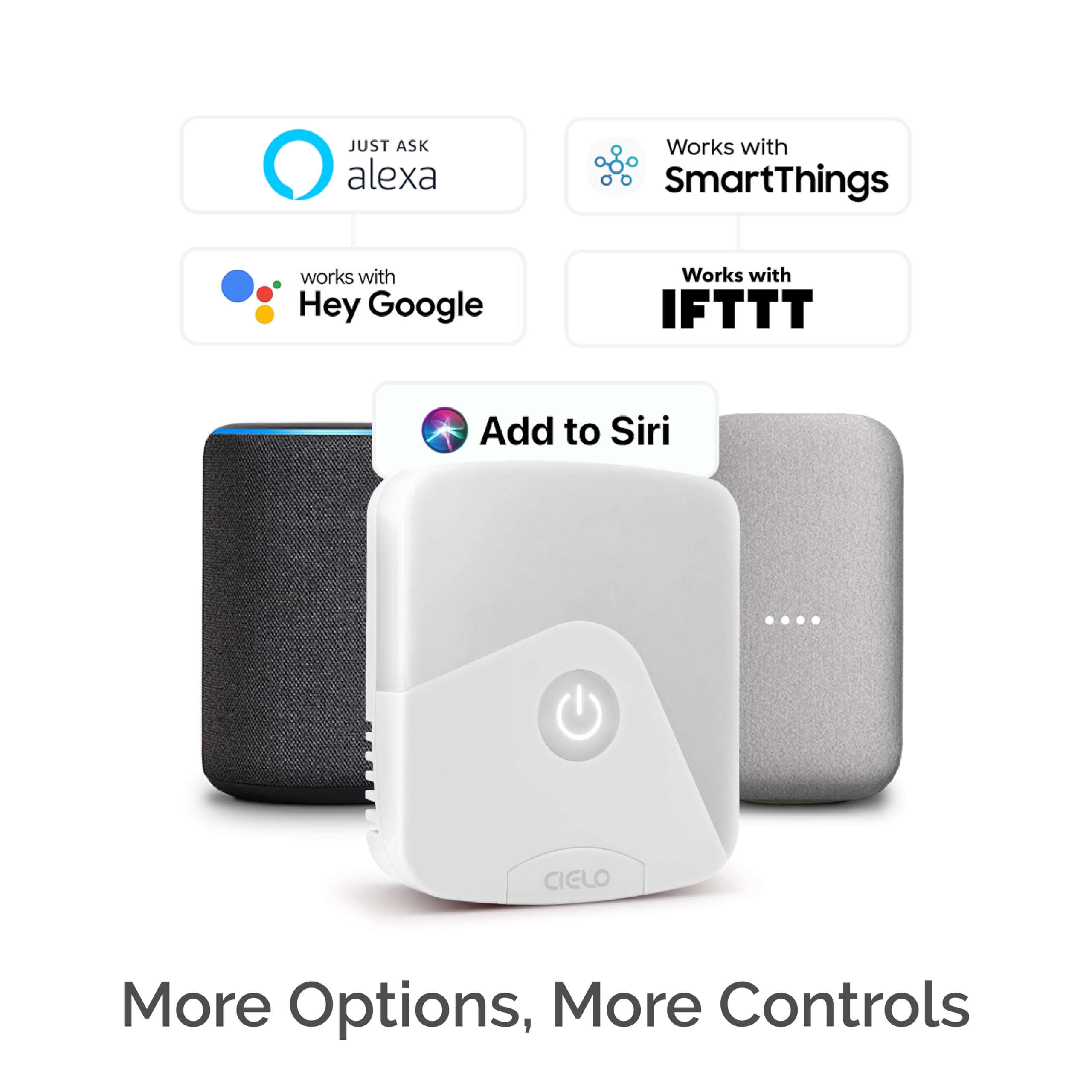 Cielo Breez Eco Smart AC Controller | Works with Mini Split, Window & Portable ACS | WiFi, Alexa, Google, SmartThings, Free Apps, NO Monthly Subscription | Schedules, Geofencing, Comfy & More (White)