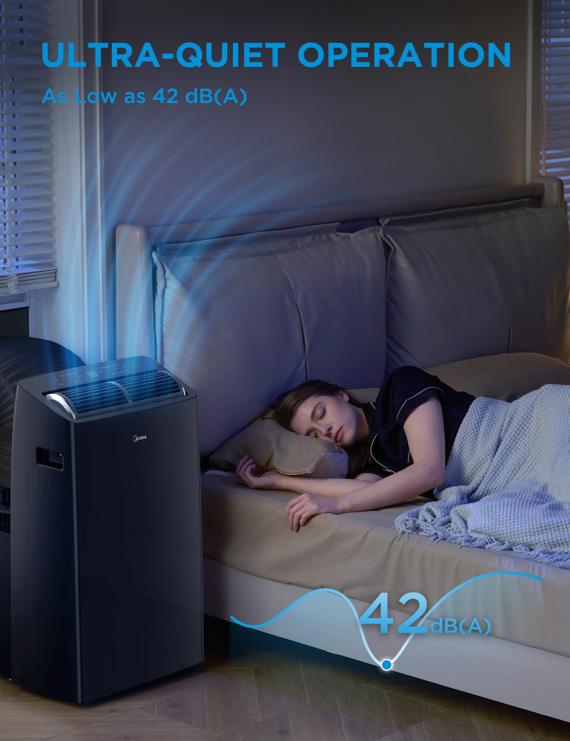 Midea Duo 14,000 BTU (12,000 BTU SACC) Smart HE Inverter Ultra Quiet Portable Air Conditioner with Heat-Cools Up to 550 Sq. Ft., Works with Alexa/Google Assistant, Includes Remote Control & Window Kit
