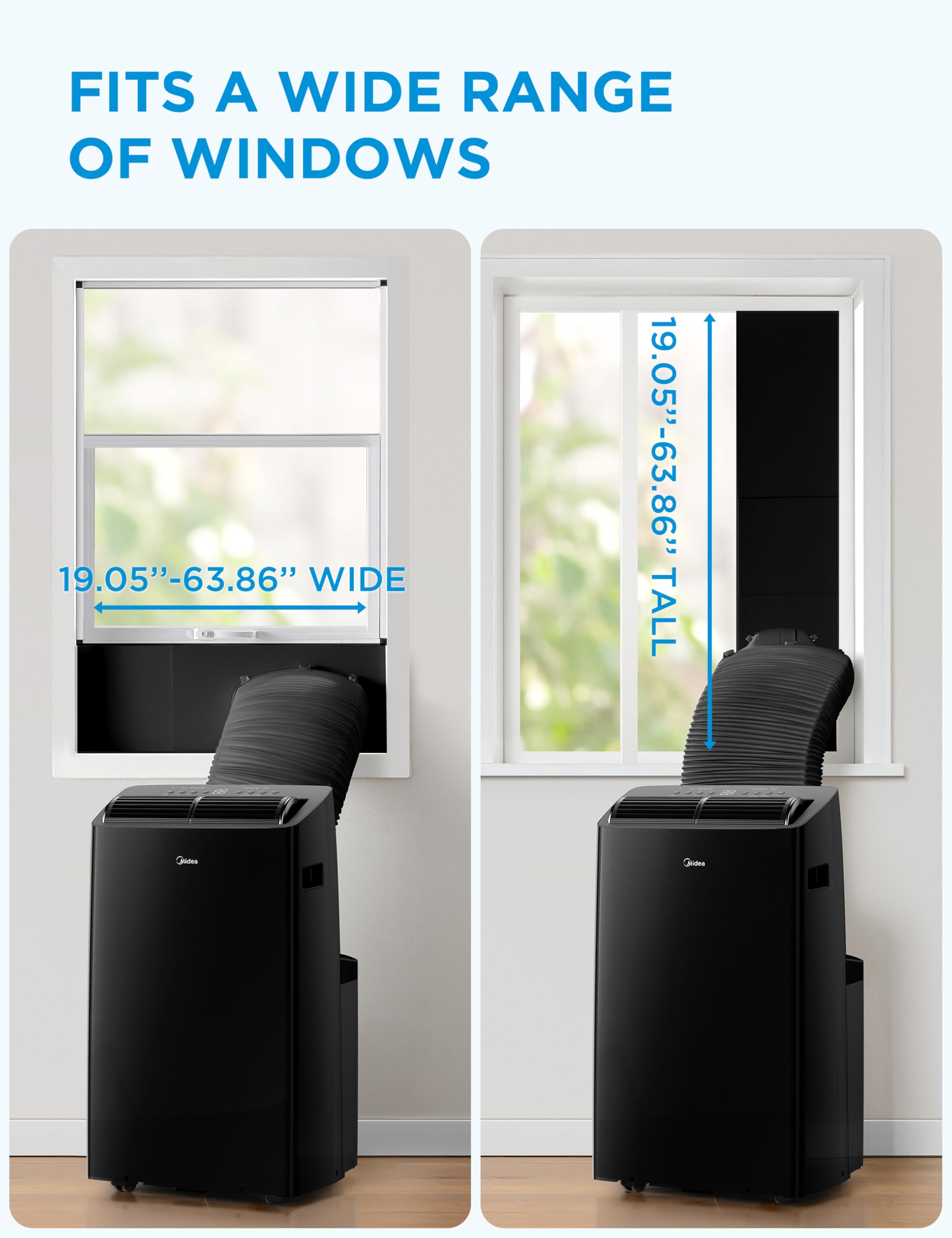 Midea Duo 14,000 BTU (12,000 BTU SACC) Smart HE Inverter Ultra Quiet Portable Air Conditioner with Heat-Cools Up to 550 Sq. Ft., Works with Alexa/Google Assistant, Includes Remote Control & Window Kit