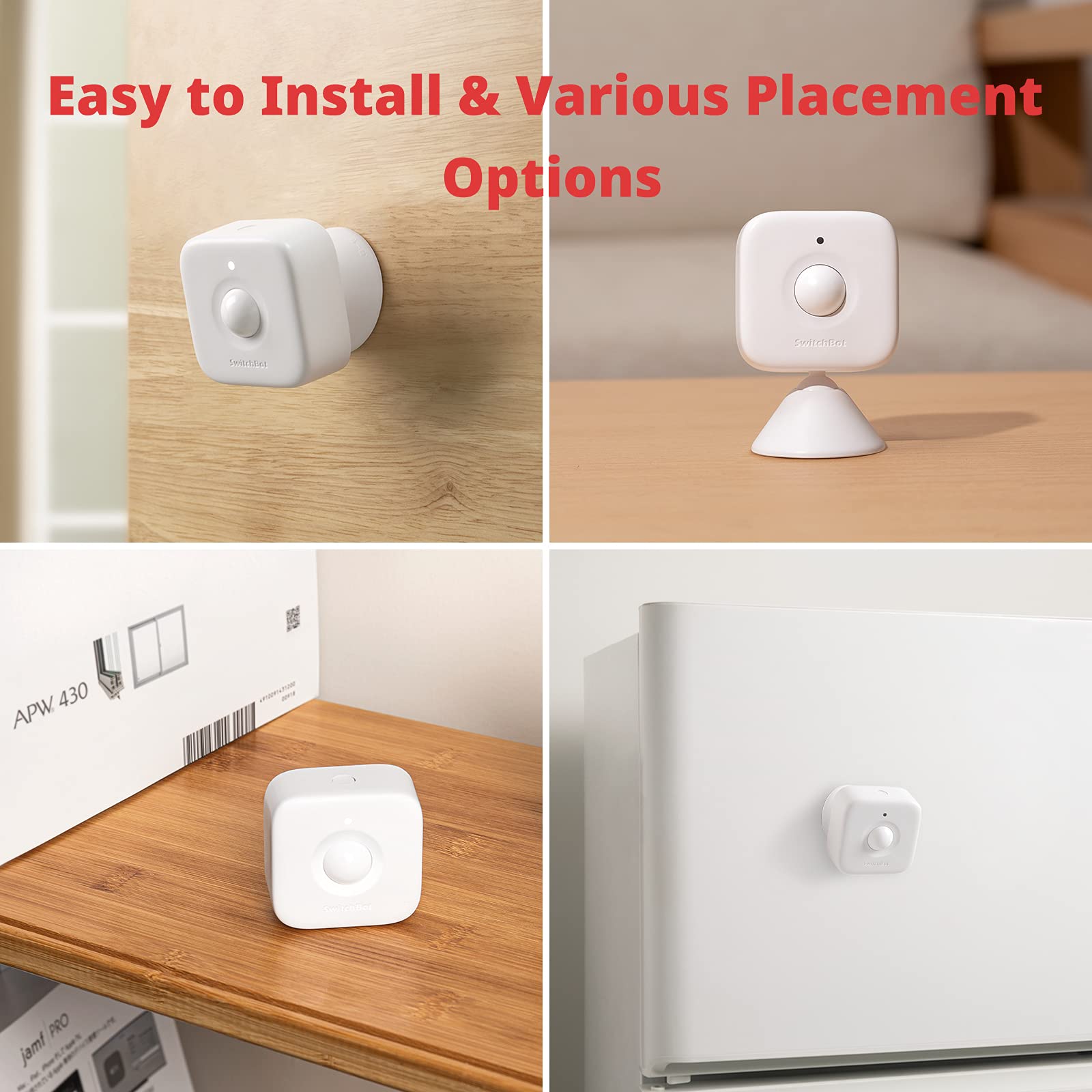 SwitchBot Smart Motion Door Sensor - Wireless Home Security System, PIR Motion Detector Alert, Add SwitchBot Hub Mini to Make it Compatible with Alexa