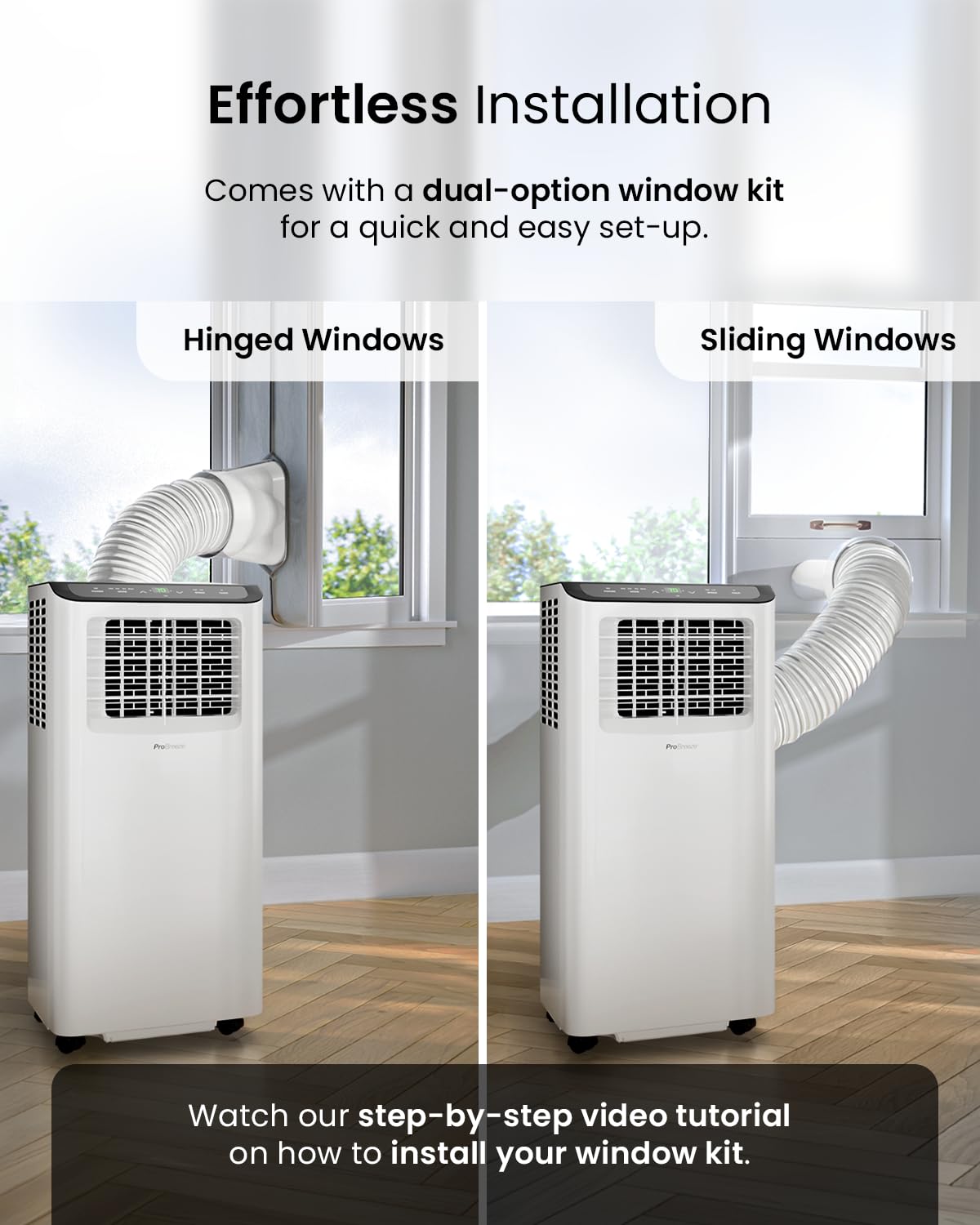 Pro Breeze Smart Air Conditioner Portable 10,000 BTU - 1130W Portable Air Conditioner with 4-in-1 Function, 300 Sq Ft Coverage, 24 Hour Timer & Window Venting Kit Included - AC Unit with Wifi & App