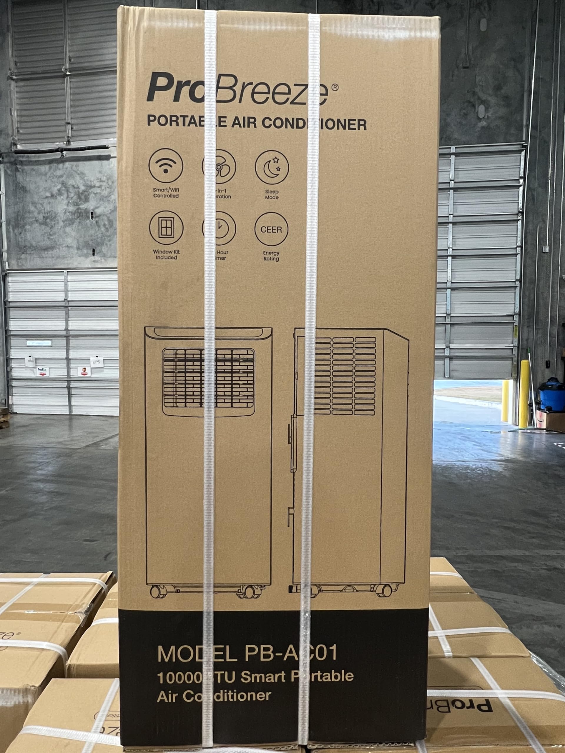 Pro Breeze Smart Air Conditioner Portable 10,000 BTU - 1130W Portable Air Conditioner with 4-in-1 Function, 300 Sq Ft Coverage, 24 Hour Timer & Window Venting Kit Included - AC Unit with Wifi & App