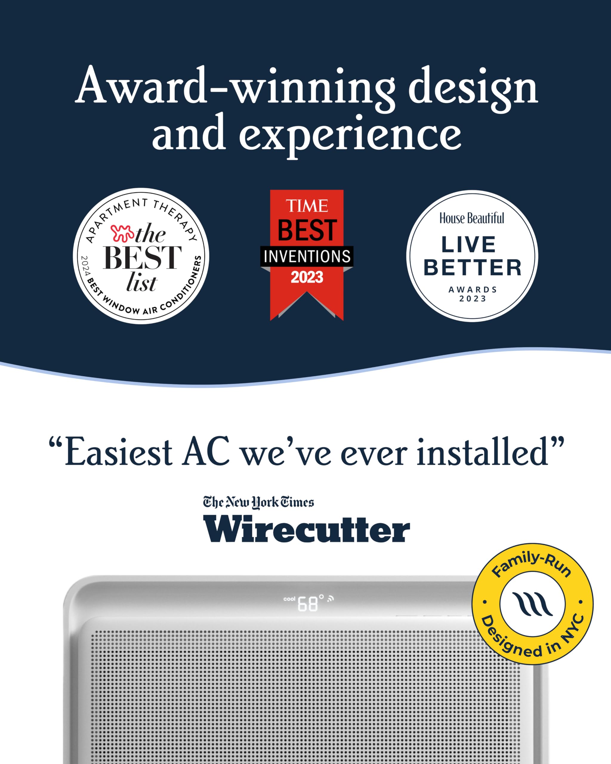 Windmill Air Conditioner: Smart Home AC - Easy to Install - Quiet - Energy Star Efficient - Side Insulation - Auto-Dimming LED Display - App and Voice-Enabled - 8,300 BTU