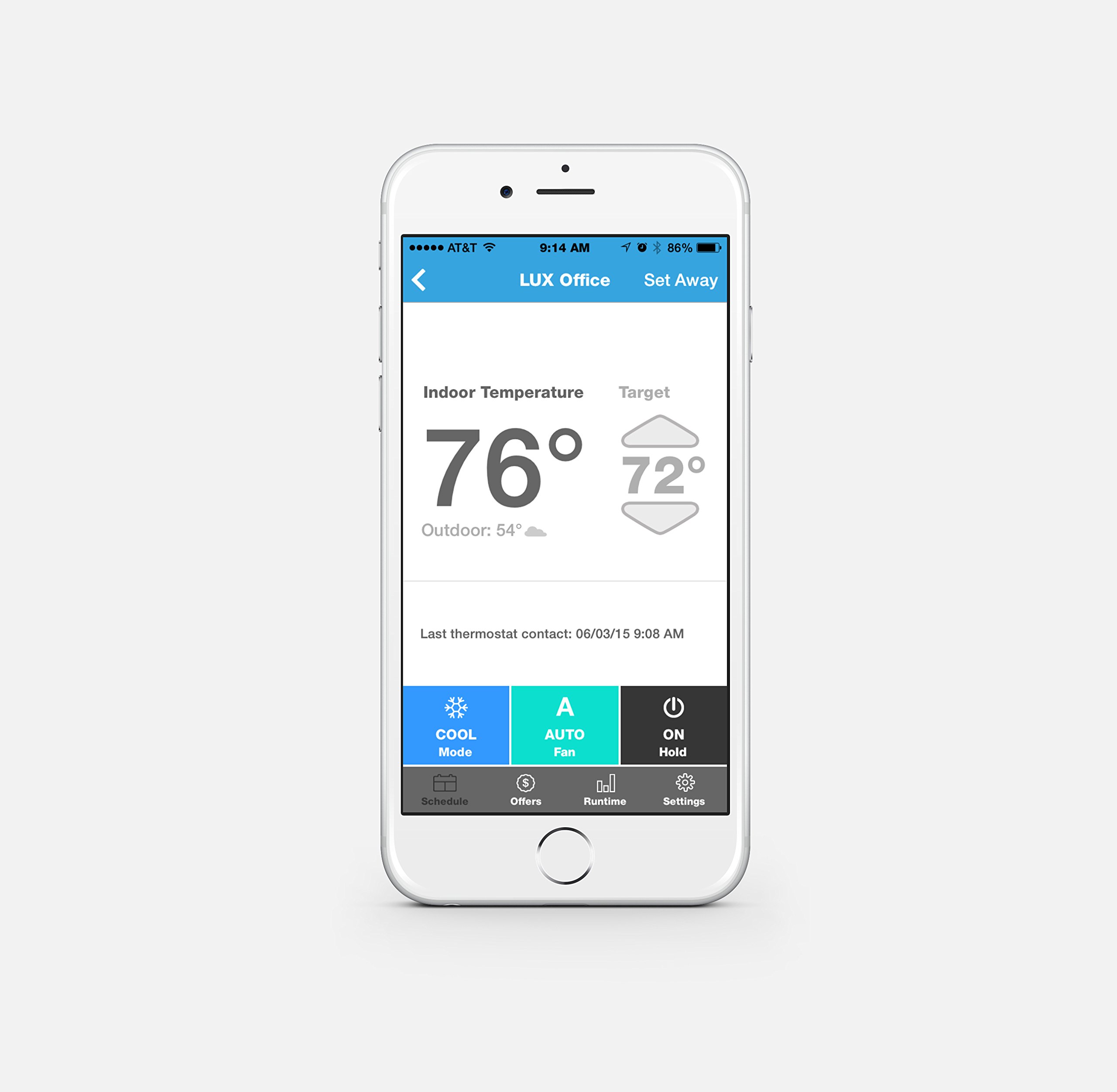 Lux Products GEO-WH Wi-Fi Thermostat, White