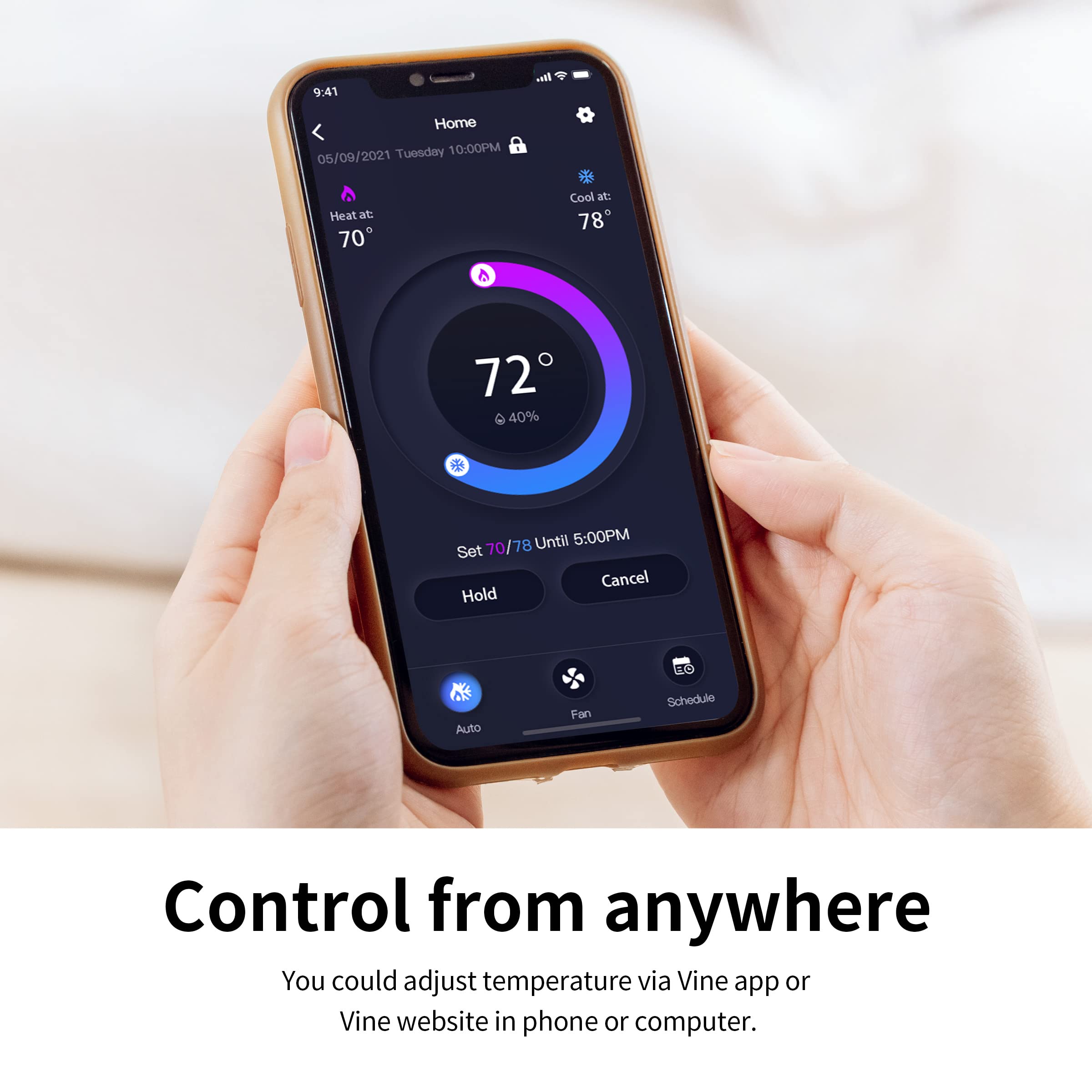 Vine Wi-Fi 7day & 8 Period Programmable Smart Home Thermostat - Wi-Fi TJ-919E, Compatible with Alexa & Google Assistant - 6th Gen…