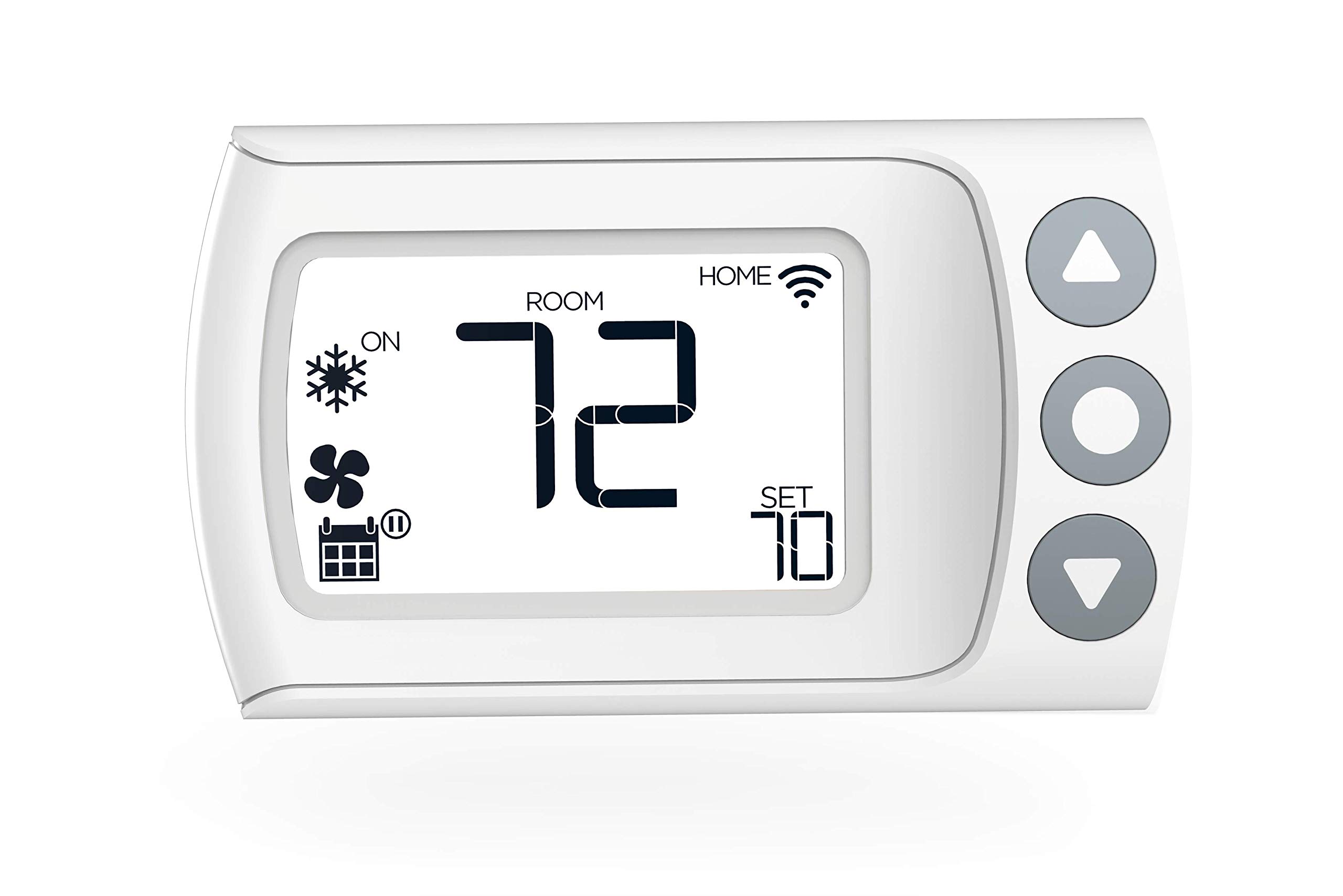 LUX CS1 Smart Programmable Digital Wi-Fi Thermostat, Android and iOS App Compatible, Geofencing, Custom & Auto Scheduling β White