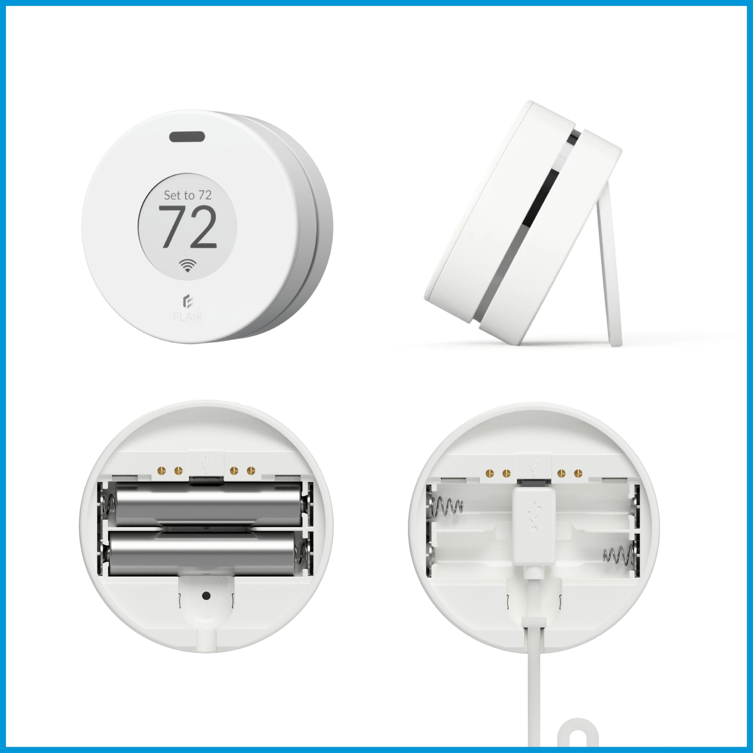 Flair Puck Wireless WiFi Smart Thermostat (White), for Flair Smart Vents or Mini Split Control. Compatible with Smart Thermostats and Voice Assistants.