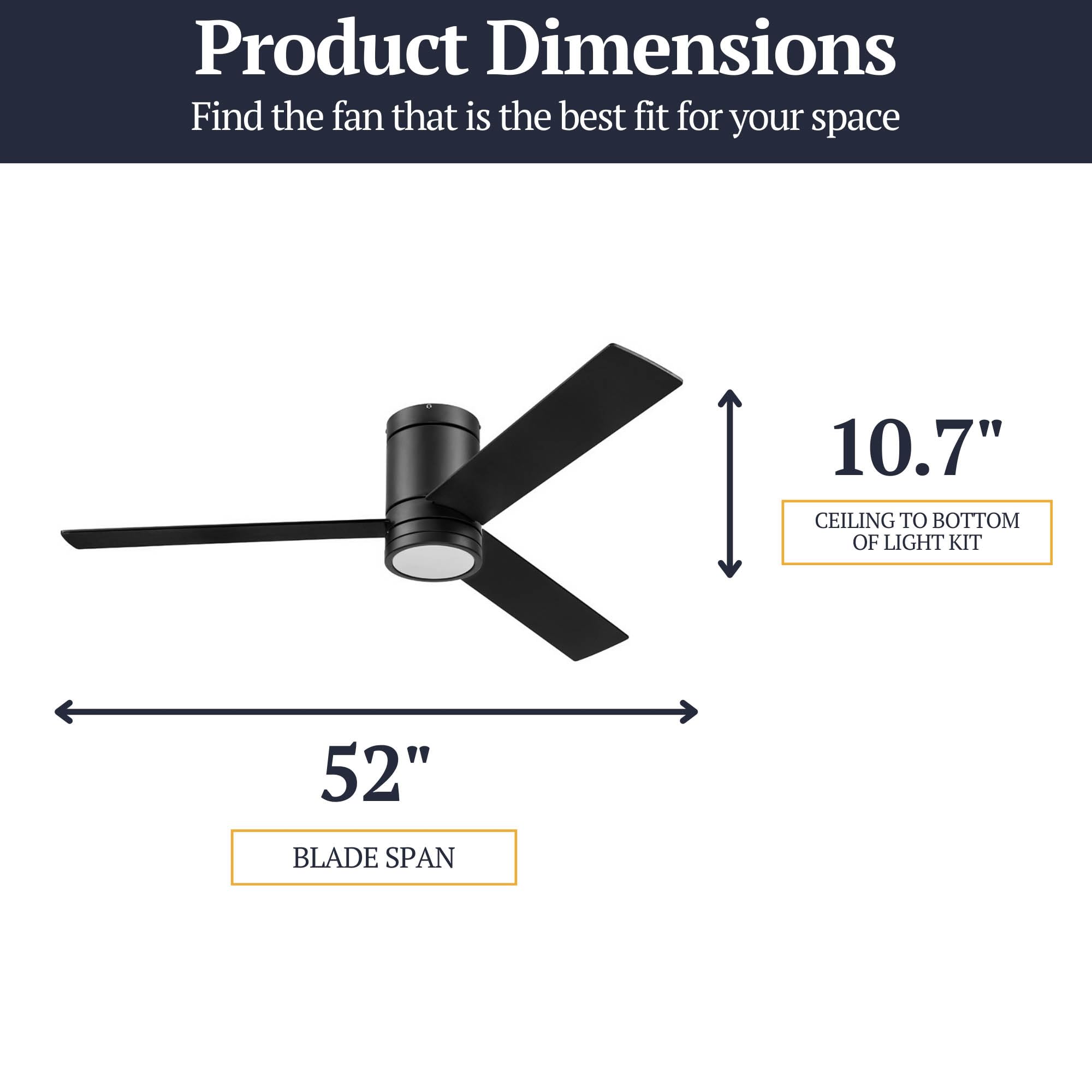 Prominence Home 51464-01 Espy Ceiling Fan, 52, Matte Black