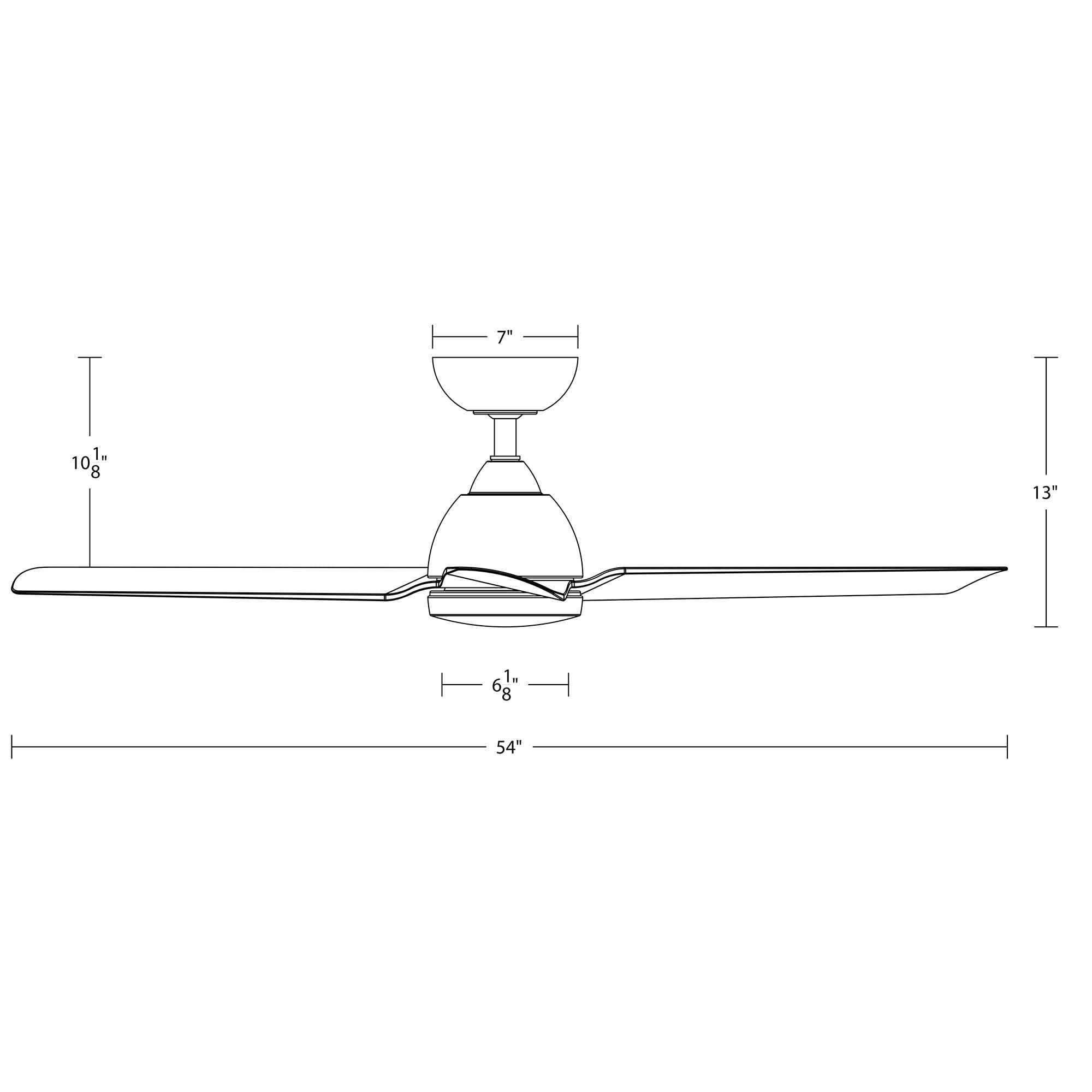 WAC Smart Fans Mocha Indoor and Outdoor 3-Blade Ceiling Fan 54in Matte Black with 3000K LED Light Kit and Remote Control works with Alexa and iOS or Android App
