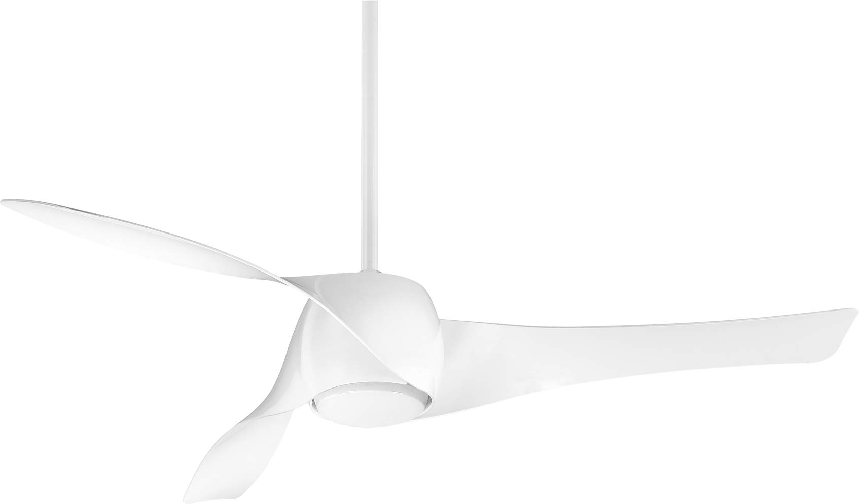 Minka Aire F803DL-WH Artemis - Smart Ceiling Fan with Light Kit in Transitional Style - 15.5 inches tall by 58 inches wide, Finish Color: White, Blade Color: White