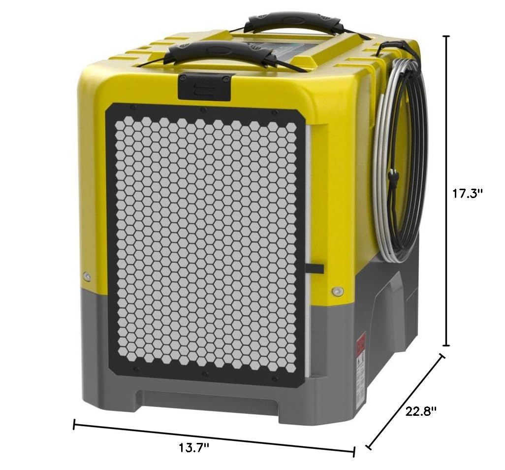 ALORAIR 180PPD Commercial Dehumidifier for Crawl Space & Basement, Wi-Fi APP Controls with Pump, Capacity up to 85 PPD at AHAM Condition, for Large Space, Job Sites, Yellow