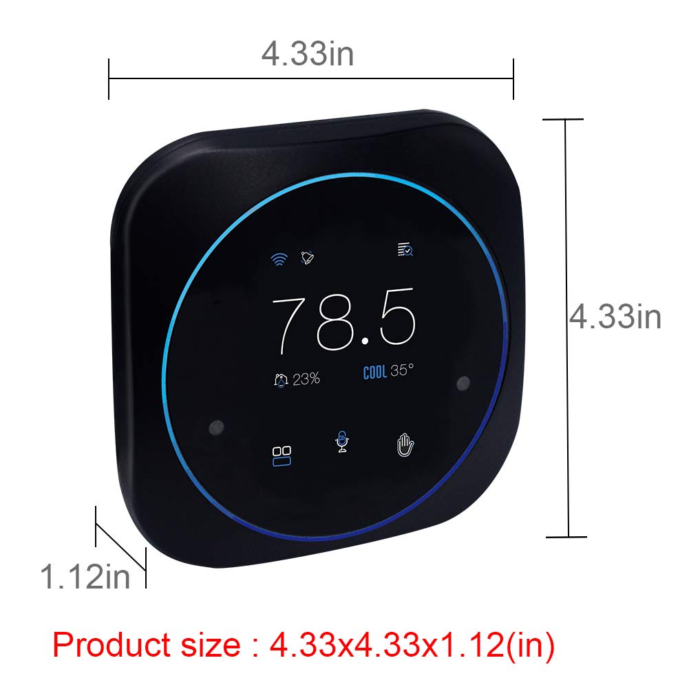 SASWELL Alpha Smart Thermostat with Voice Control, Connected Control Smart Phone Wi-Fi Thermostat, Touchscreen Color Display, DIY, Built-in Alexa. T18UTW-7-WIFI.