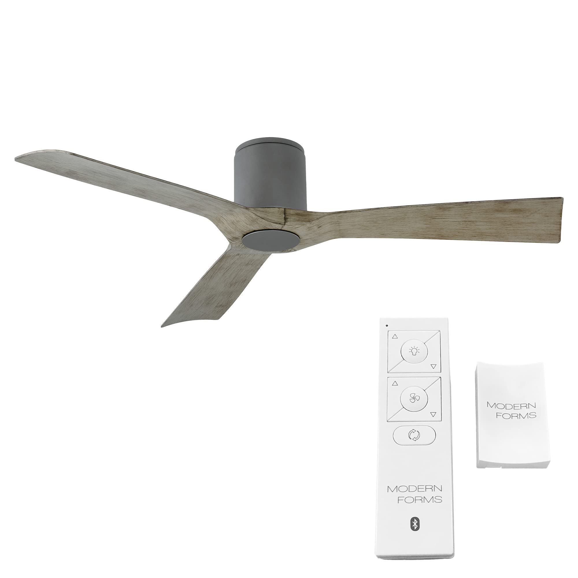 Aviator Smart Indoor and Outdoor 3-Blade Flush Mount Ceiling Fan 54in Graphite Weathered Gray with Remote Control (Light Kit Sold Separately) works with Alexa, Google Assistant, Samsung Things, and iOS or Android App