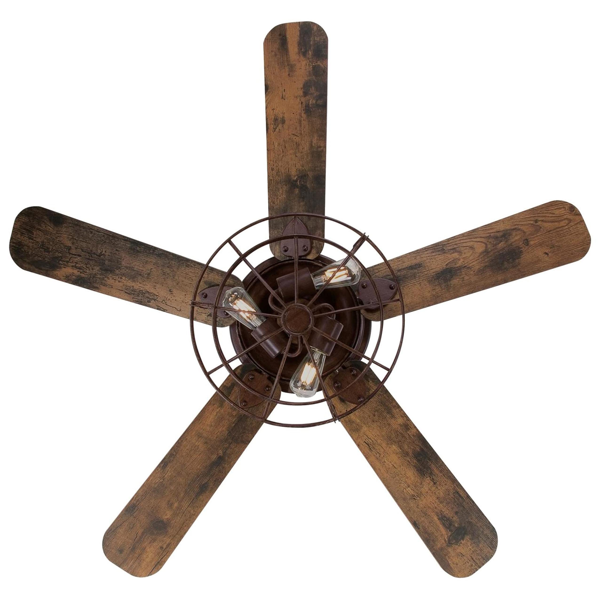 Westinghouse Lighting 74001B00 Vintage-Style Barnett, Smart WiFi Ceiling Fan Compatible with Amazon Alexa and Google Home with LED Light, Remote Control, 48 Inch, Barnwood Finish, Cage Shade