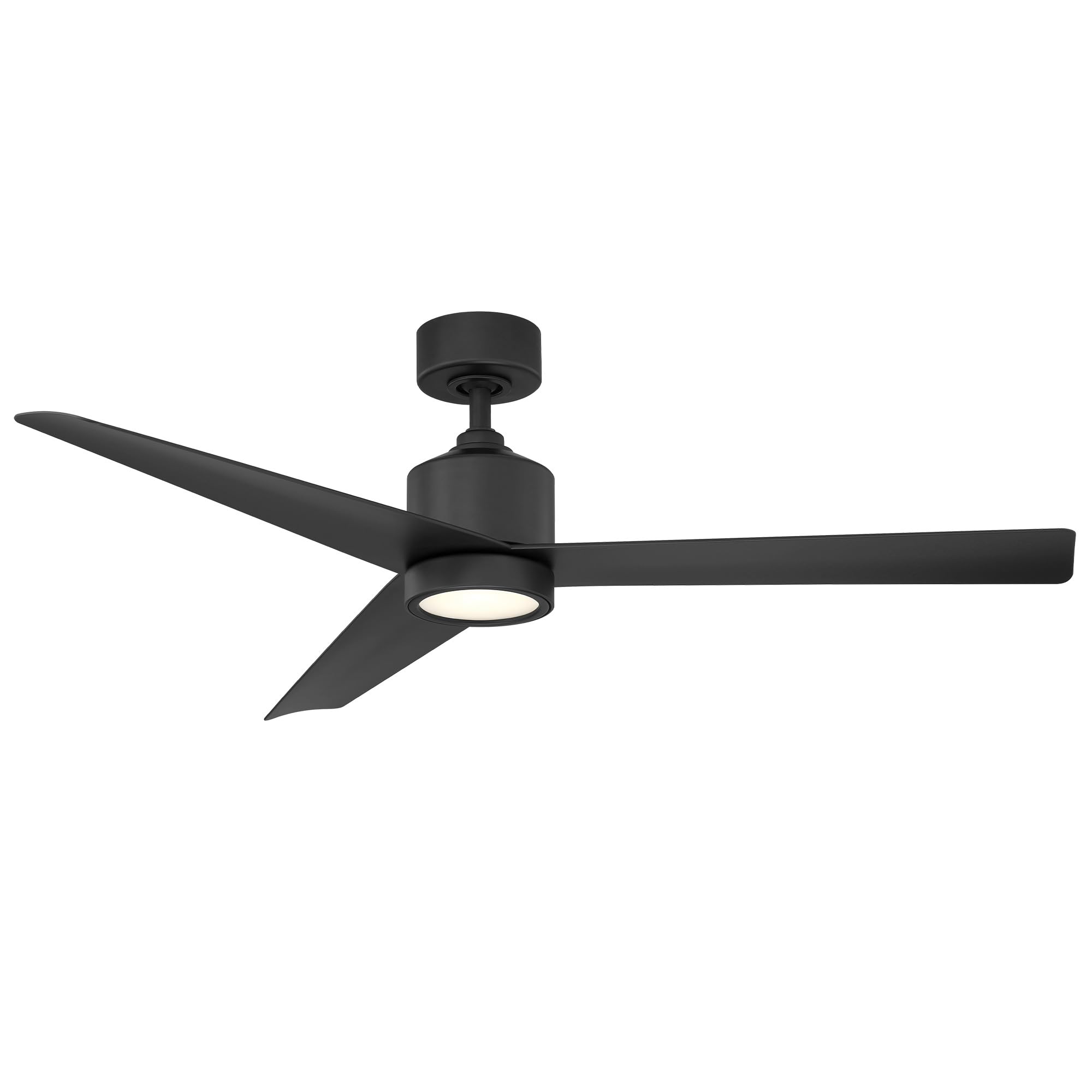 Lotus Smart Indoor and Outdoor 3-Blade Ceiling Fan 54in Matte Black with 3000K LED Light Kit and Remote Control works with Alexa, Google Assistant, Samsung Things, and iOS or Android App