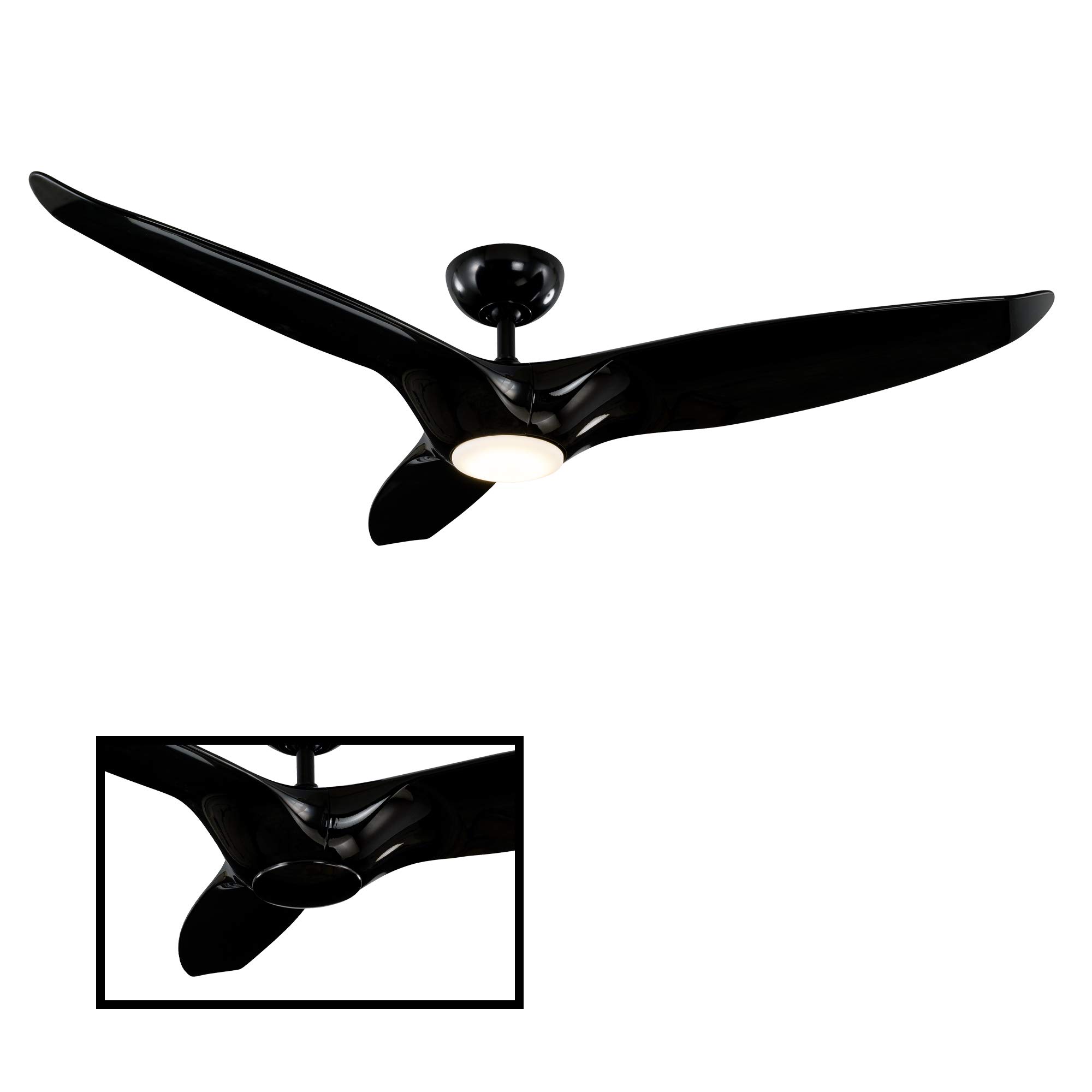 Morpheus III Smart Indoor and Outdoor 3-Blade Ceiling Fan 60in Automotive Silver with 3000K LED Light Kit and Remote Control works with Alexa, Google Assistant, Samsung Things, and iOS or Android App
