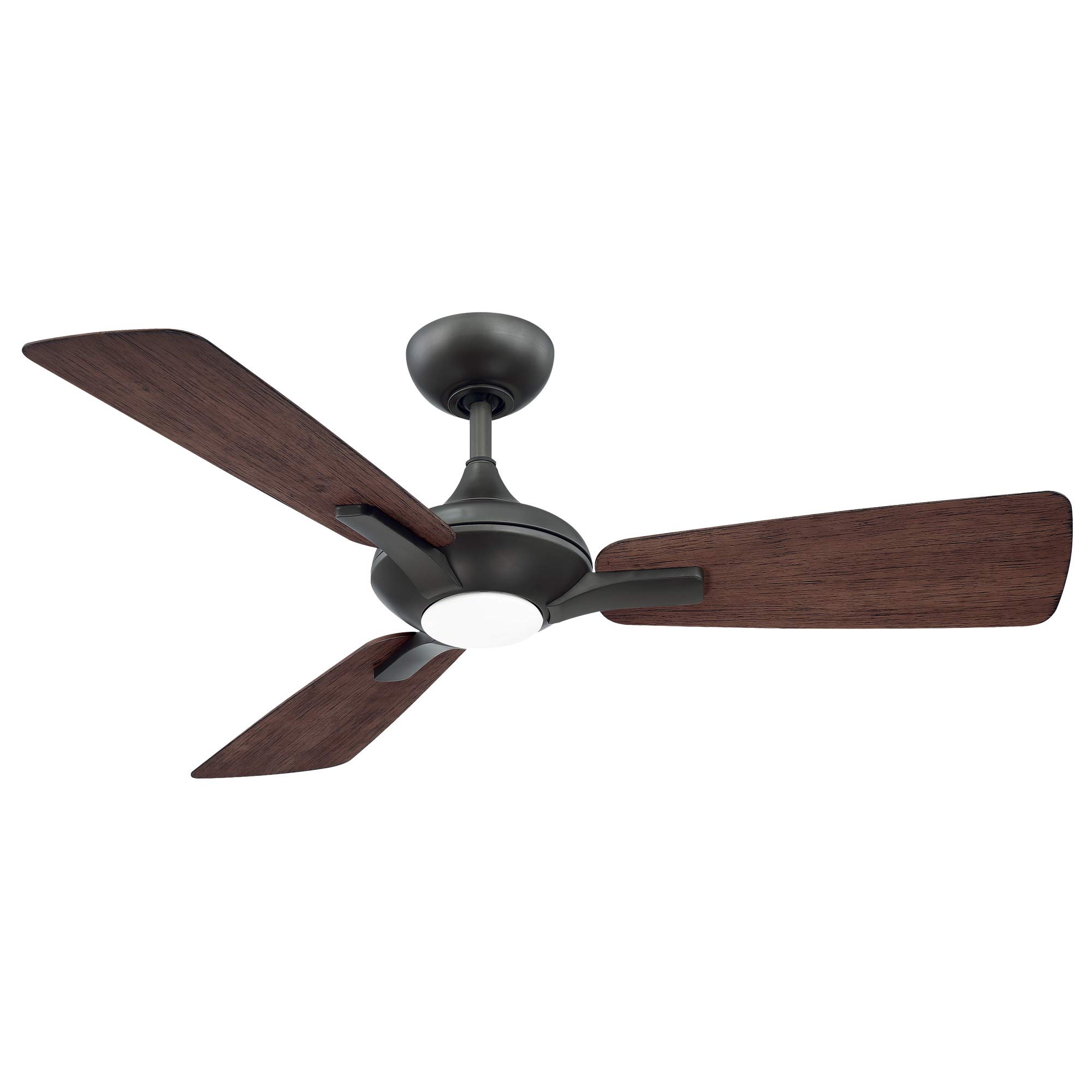 Mykonos Smart Indoor and Outdoor 3-Blade Ceiling Fan 52in Graphite Weathered Gray with 3000K LED Light Kit and Remote Control works with Alexa, Google Assistant, Samsung Things, and iOS or Android App