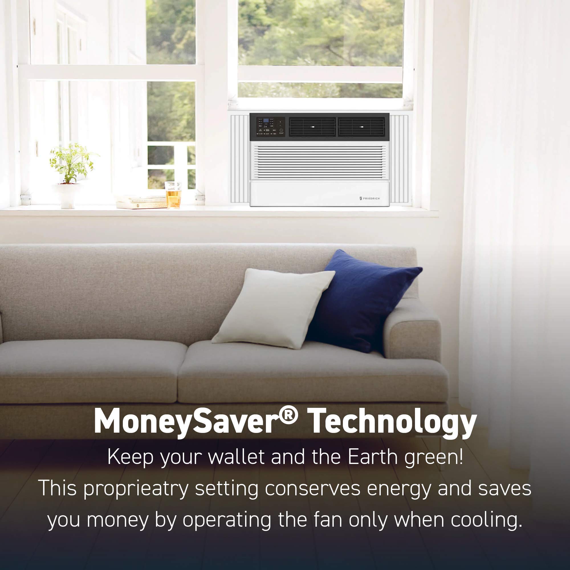 Friedrich CEW18B33A Chill Premier Smart Air Conditioner Window Unit, WiFi Mobile Control, White, Heating & Cooling Capacity (18000 BTU)