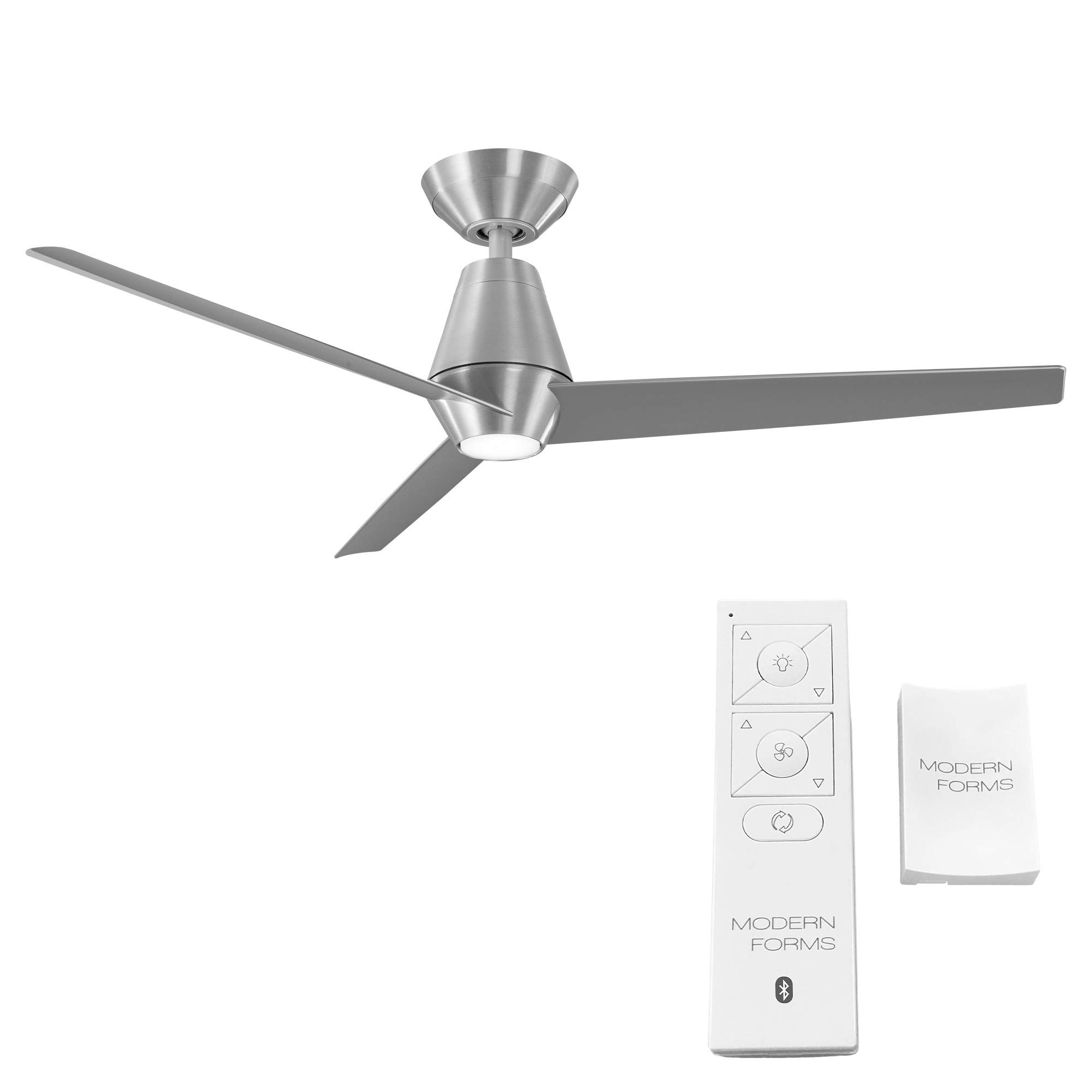 Slim Smart Indoor and Outdoor 3-Blade Ceiling Fan 52in Brushed Aluminum with 3000K LED Light Kit and Remote Control works with Alexa, Google Assistant, Samsung Things, and iOS or Android App