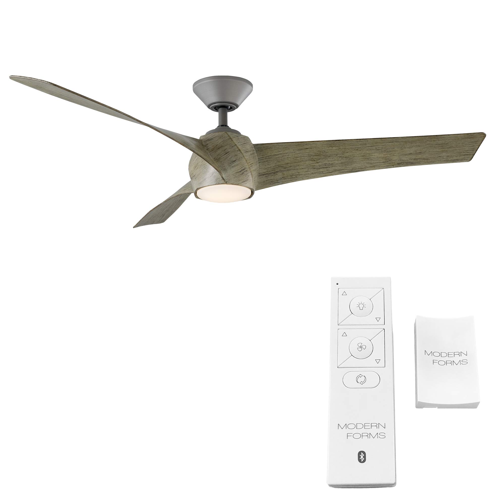Twirl Smart Indoor and Outdoor 3-Blade Ceiling Fan 58in Graphite Weathered Wood 3000K LED Light Kit and Remote Control works with Alexa, Google Assistant, Samsung Things, and iOS or Android App