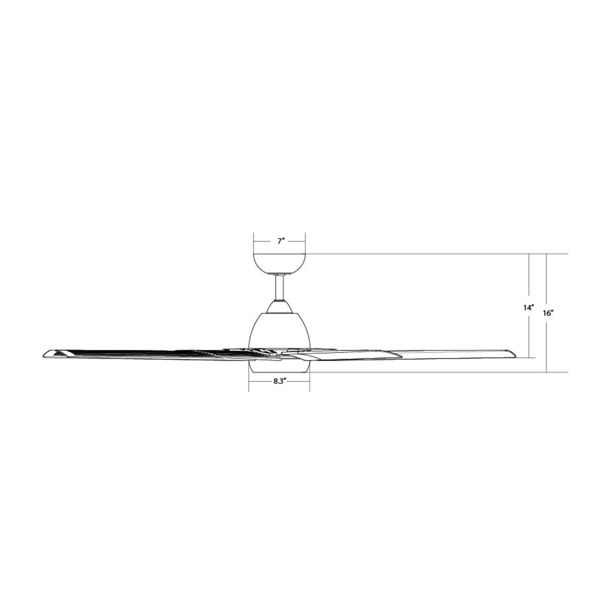 WAC Smart Fans Mocha XL Indoor and Outdoor 8-Blade Ceiling Fan 66in Matte Black with 3000K LED Light Kit and Remote Control works with Alexa and iOS or Android App