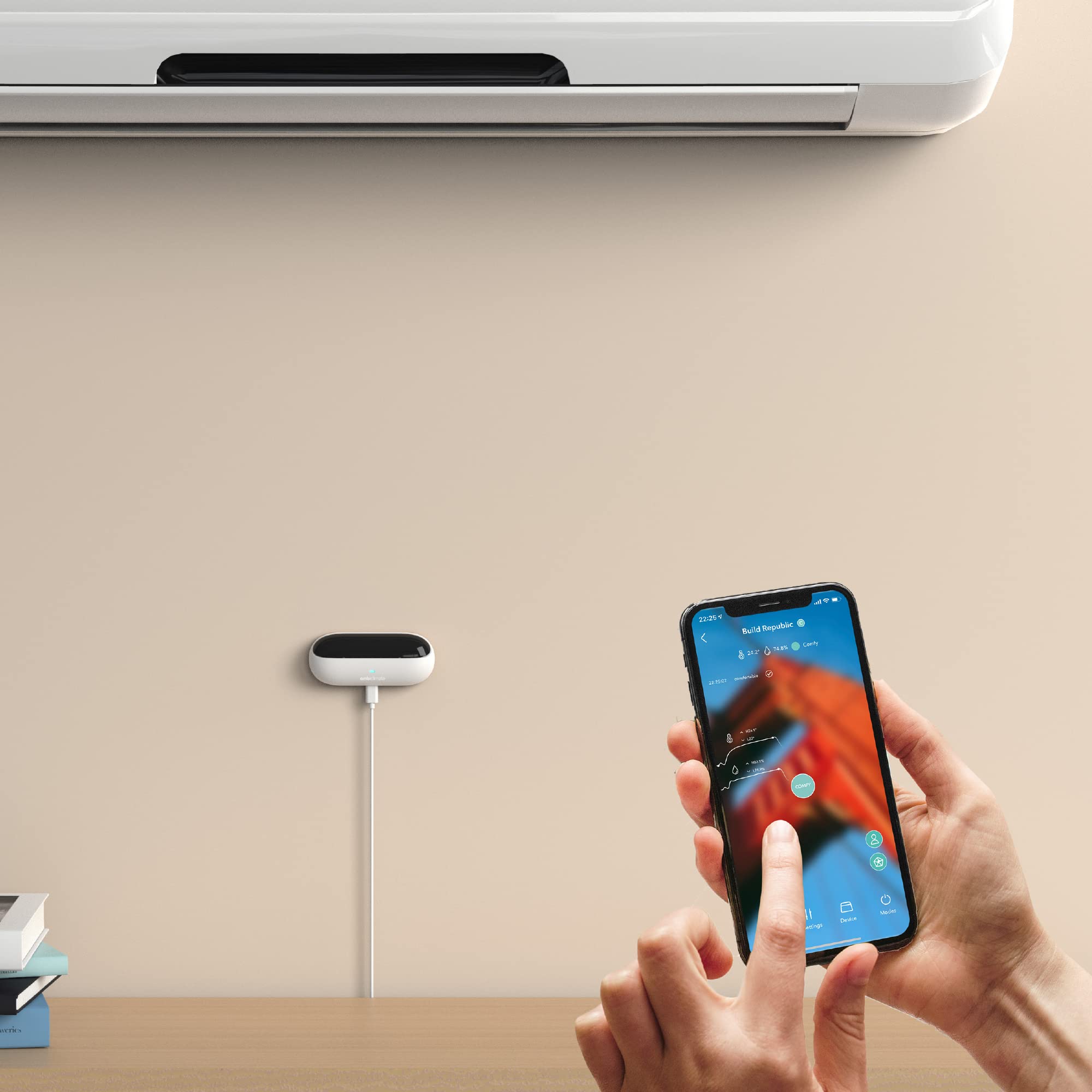 Ambi Climate Mini | Smart AC Control for Mini Split Air Conditioners | WiFi Thermostat for Remote Controlled Mini Split, Window & Portable AC | Alexa, Siri, Google Home, IFTTT, iOS, Android Compatible